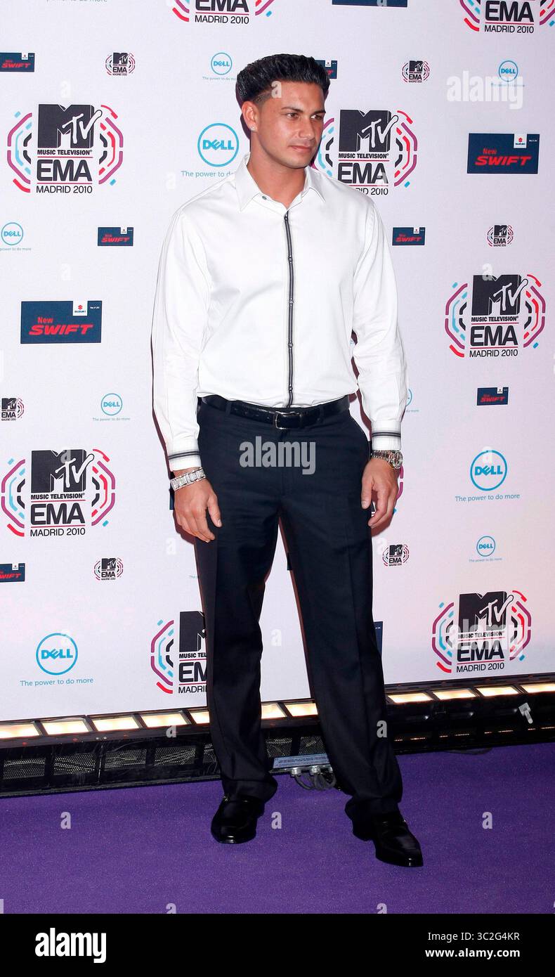 Paul Del Vecchio aka Pauly D at the MTV Europe Music Awards in Madrid ...