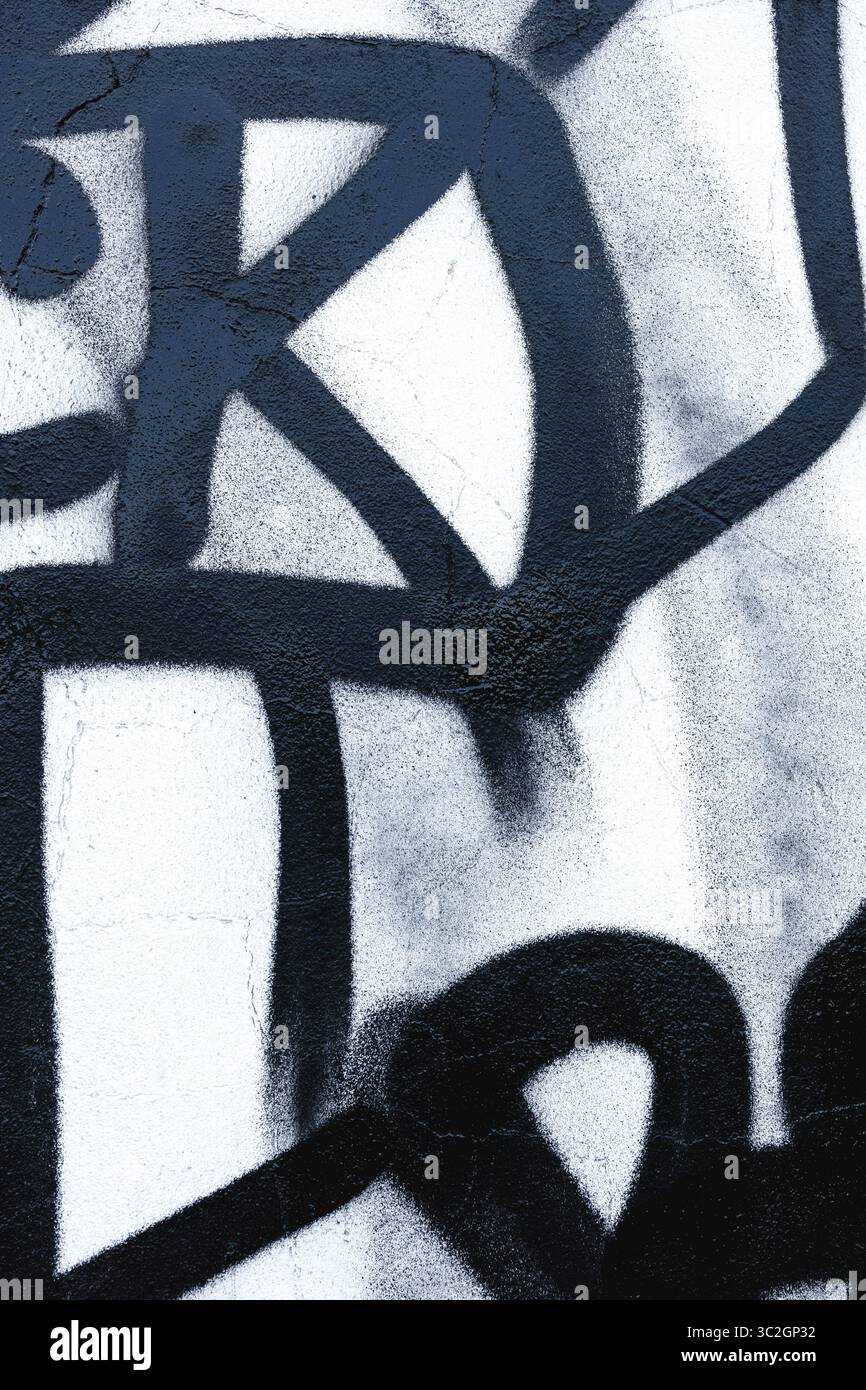 Abstract Graffiti Street Art in Black and White Minimalist Style Stock ...