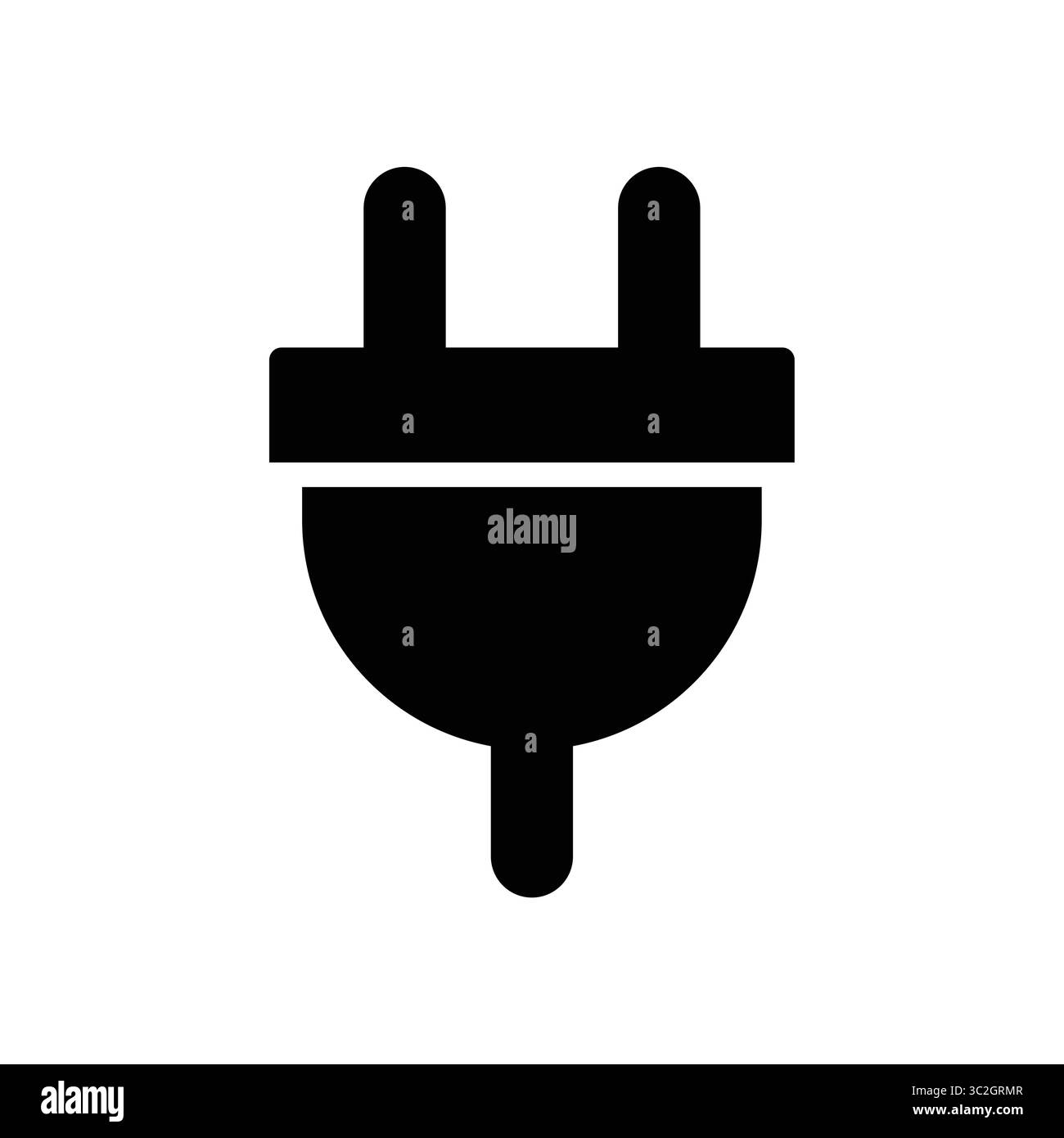 This image features a black silhouette of an electrical plug icon on a ...