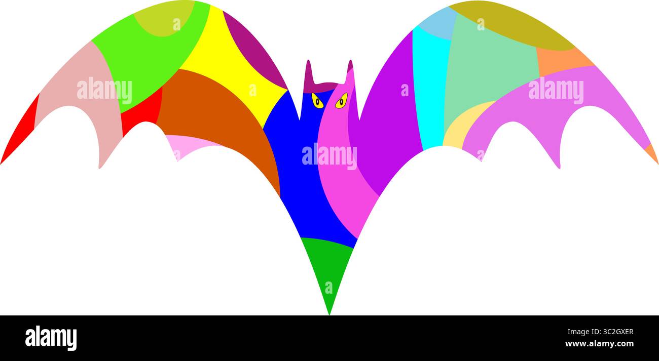 Colorful Abstract Bat Silhouette Illustration Stock Vector Image & Art ...