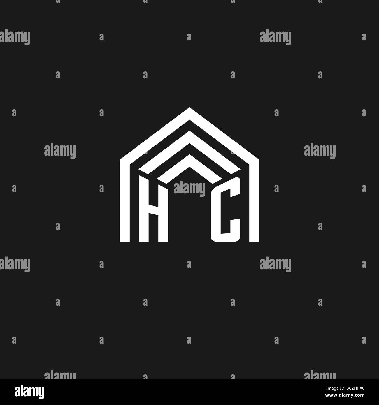 Letter HC house roof shape logo creative real estate monogram logo ...