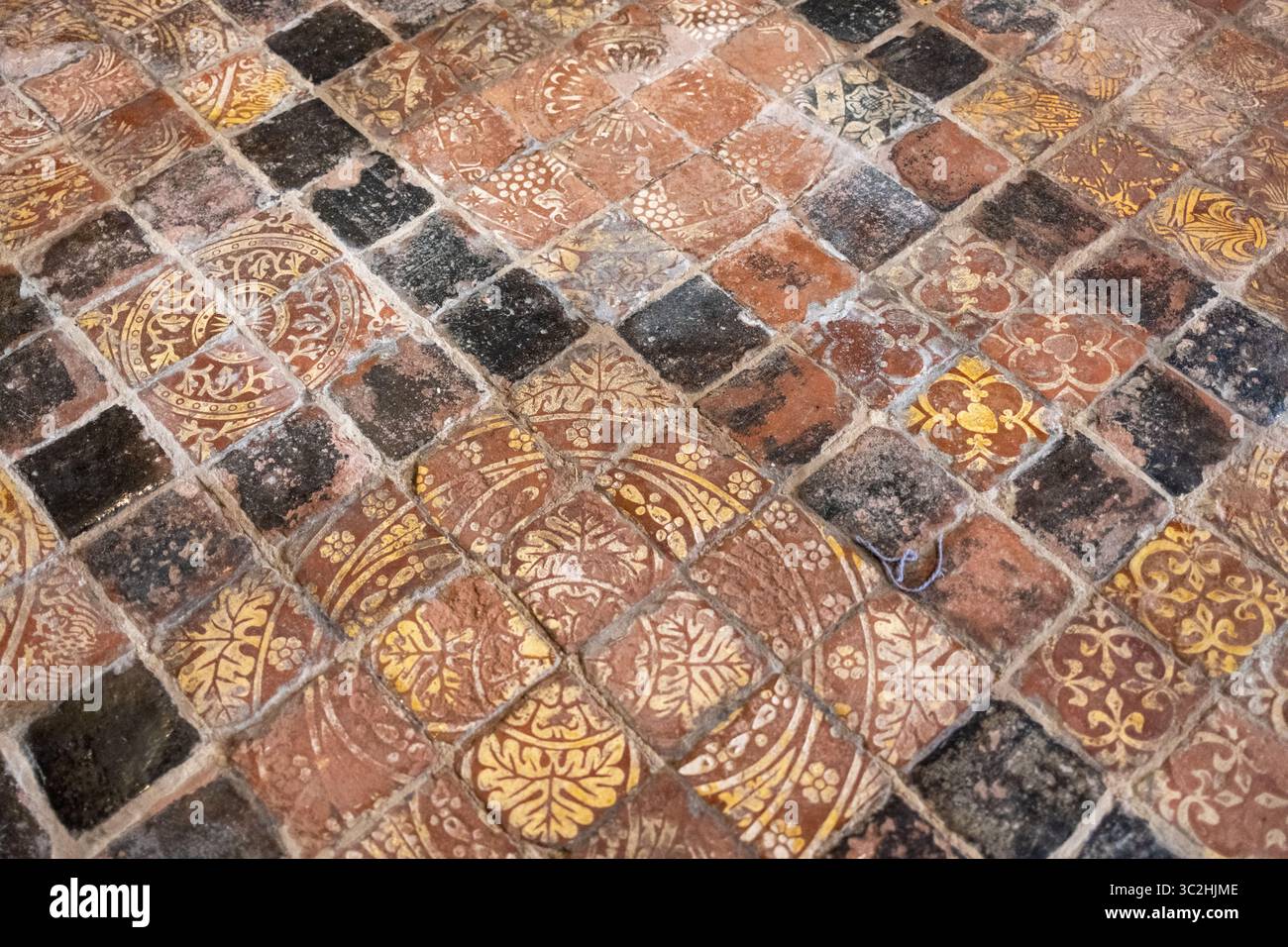 Ancient Floor Tiles St Davids Cathedral in Pembrokeshire West Wales UK ...