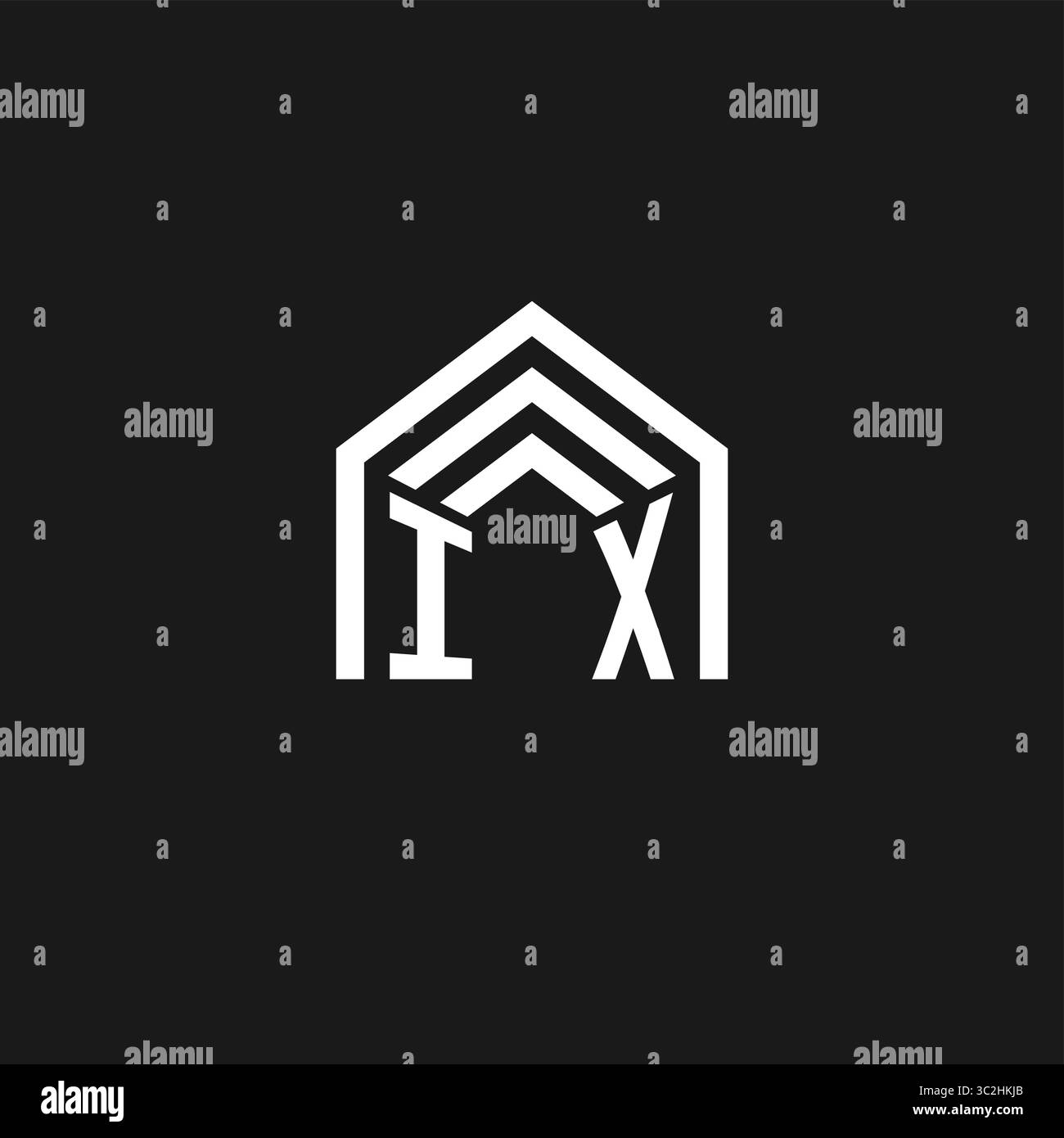Letter IX house roof shape logo creative real estate monogram logo ...