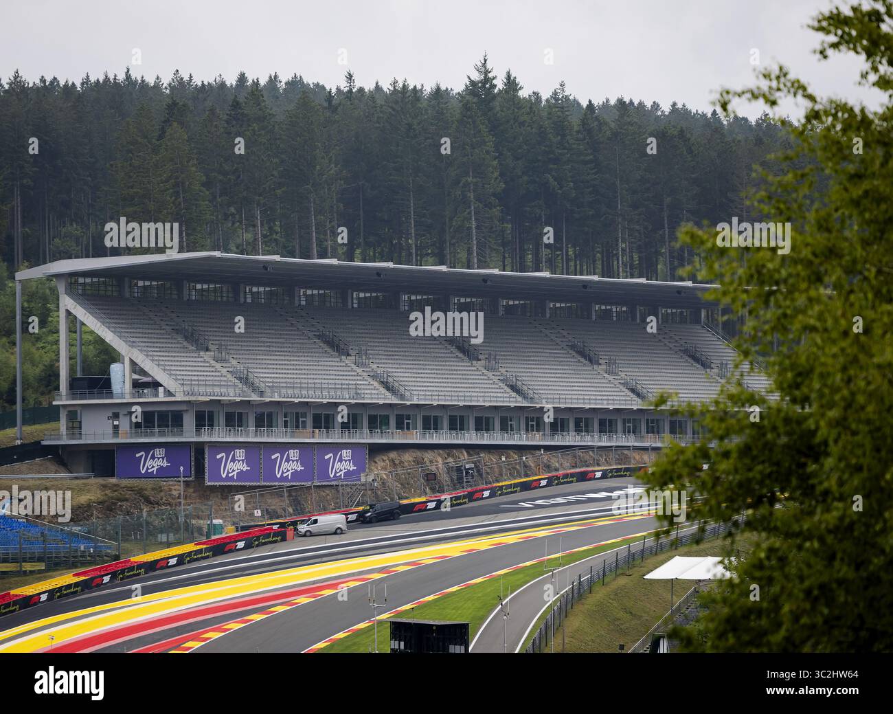 SPA - Grandstands at corner Raidillon, better known as Eau Rouge, on ...