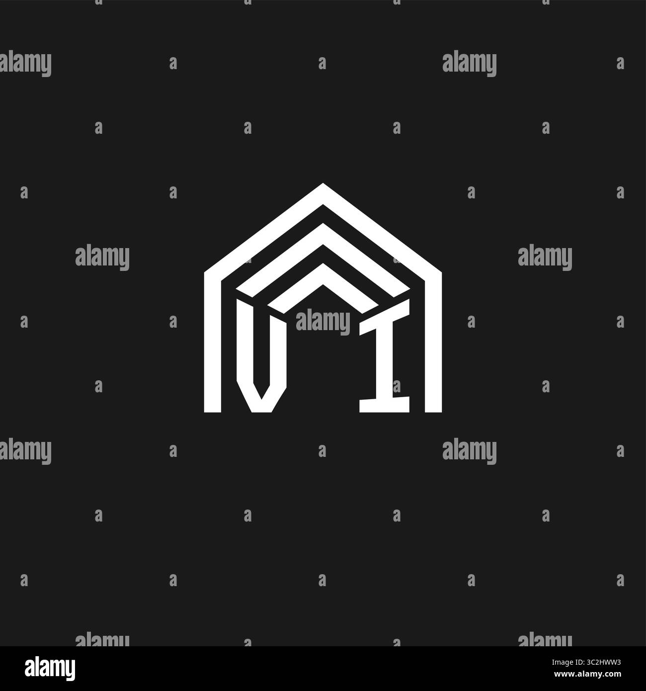 Letter VI house roof shape logo creative real estate monogram logo ...