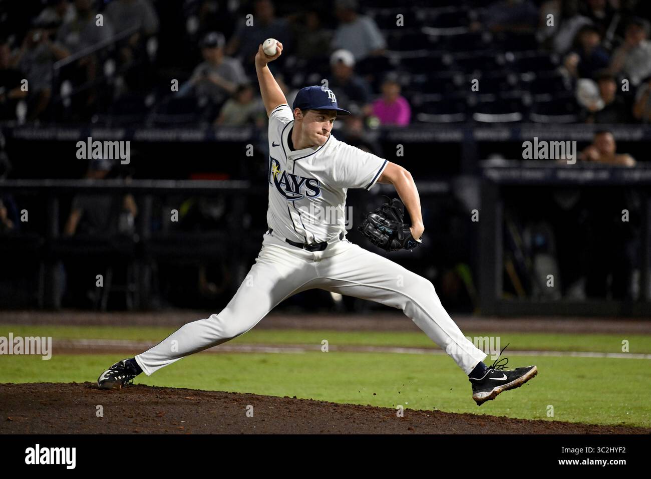 Tampa Bay Rays pitcher Kevin Kelly throws during the eight inning of a ...