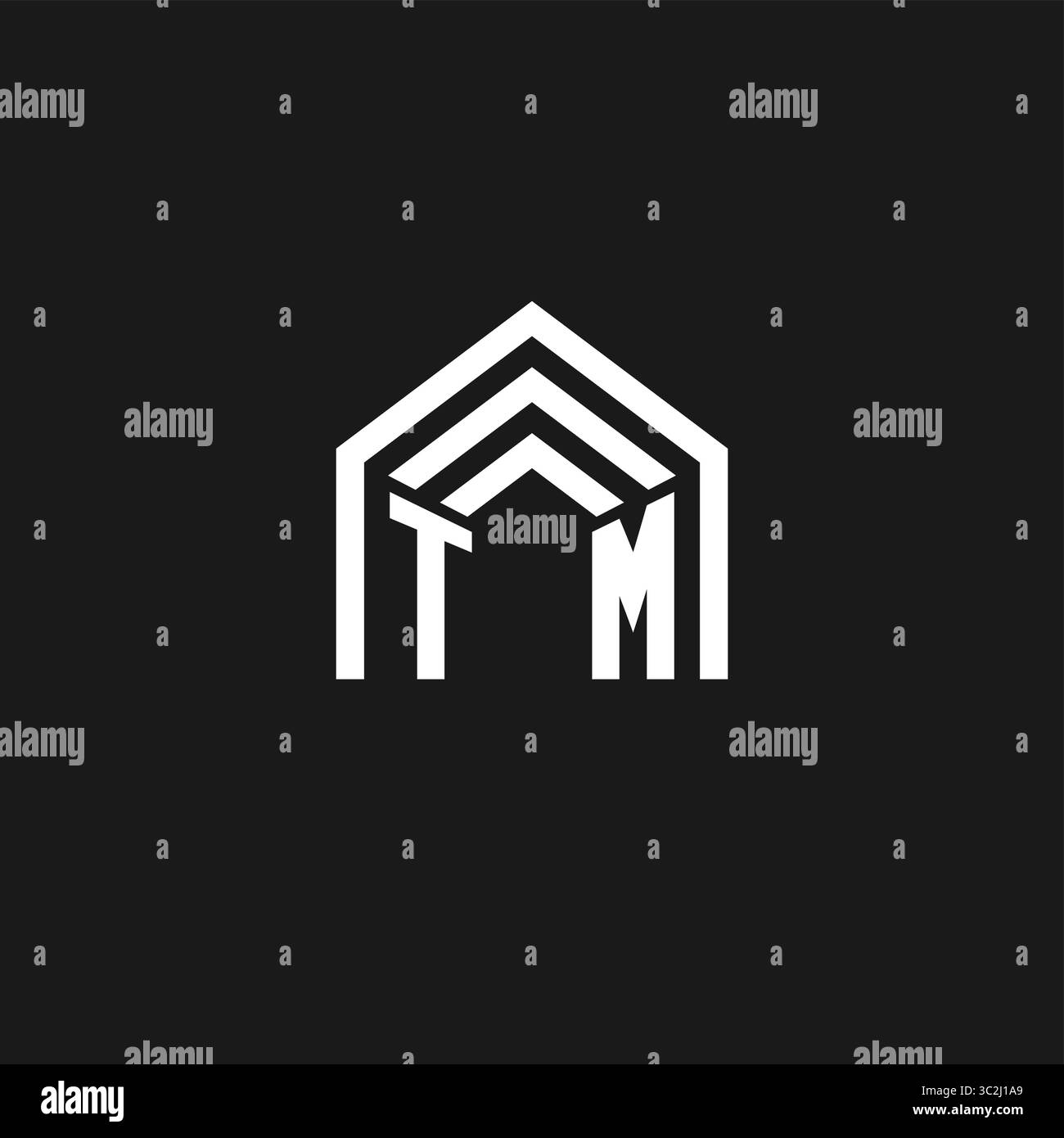 Letter TM house roof shape logo creative real estate monogram logo ...