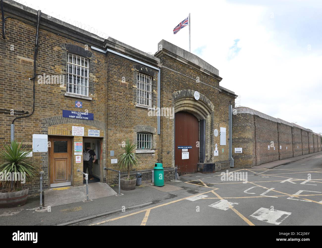 HMP Brixton. Category C men's prison in South London. Shows main ...