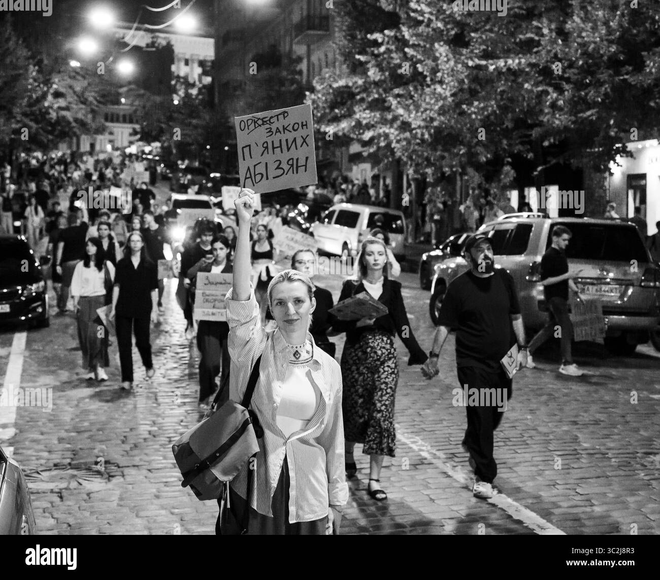 Sign rally freedom in Black and White Stock Photos & Images - Alamy