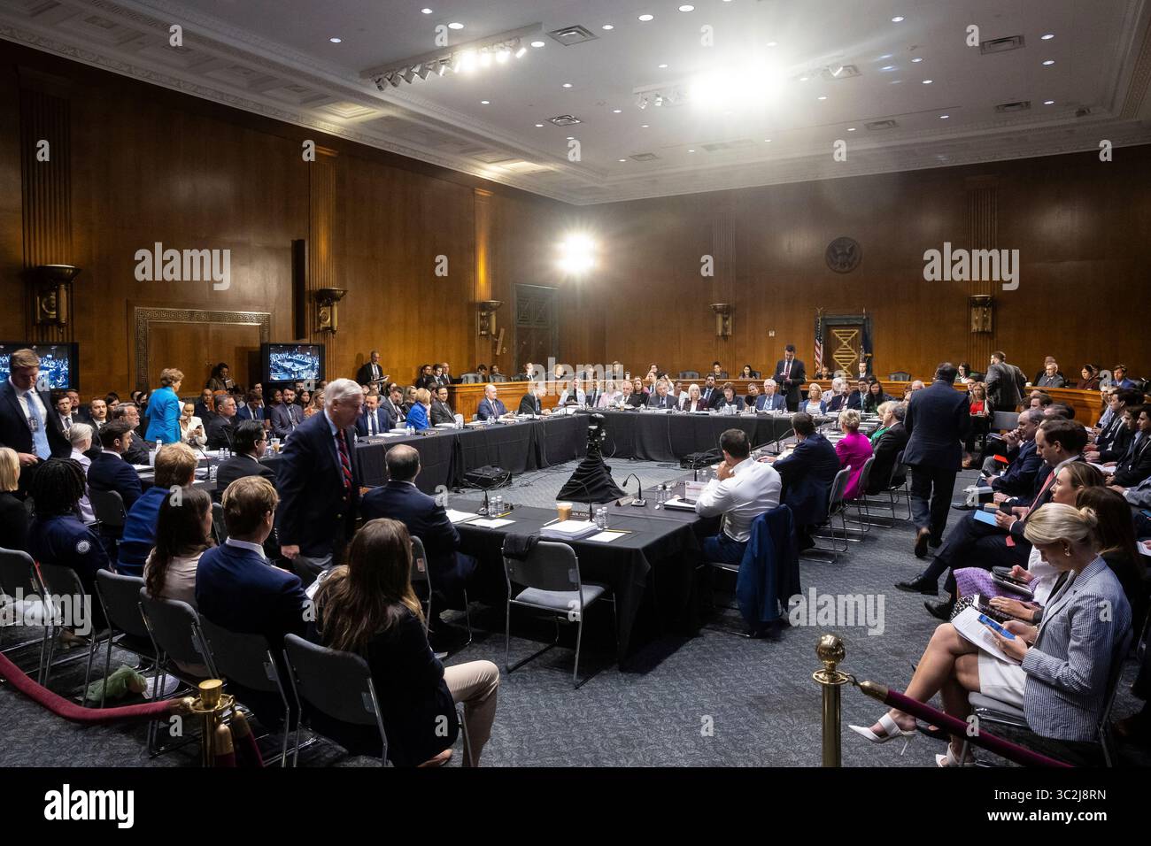 Senate Appropriations Committee members are seen during a markup on ...