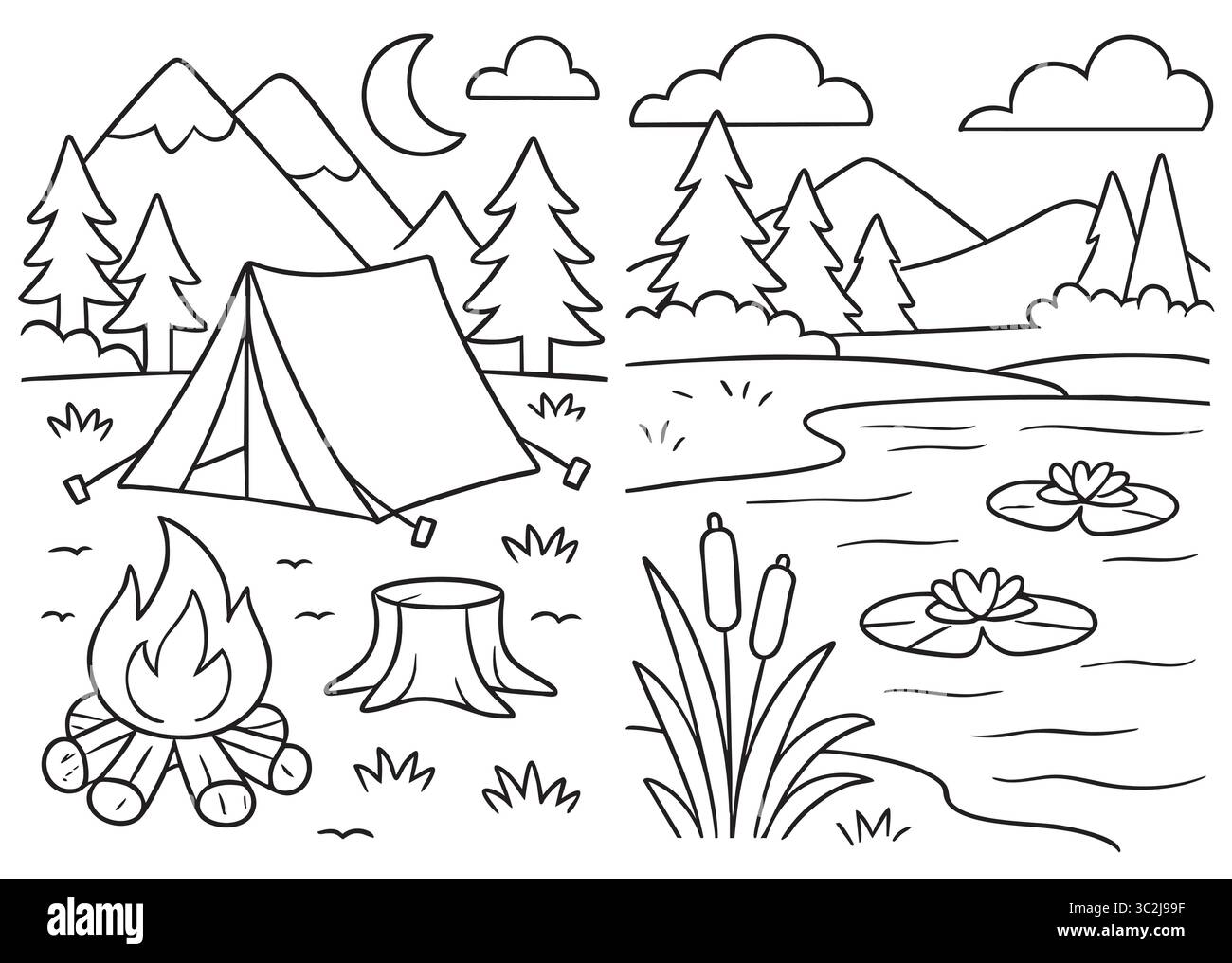 Lake fire night Cut Out Stock Images & Pictures - Alamy