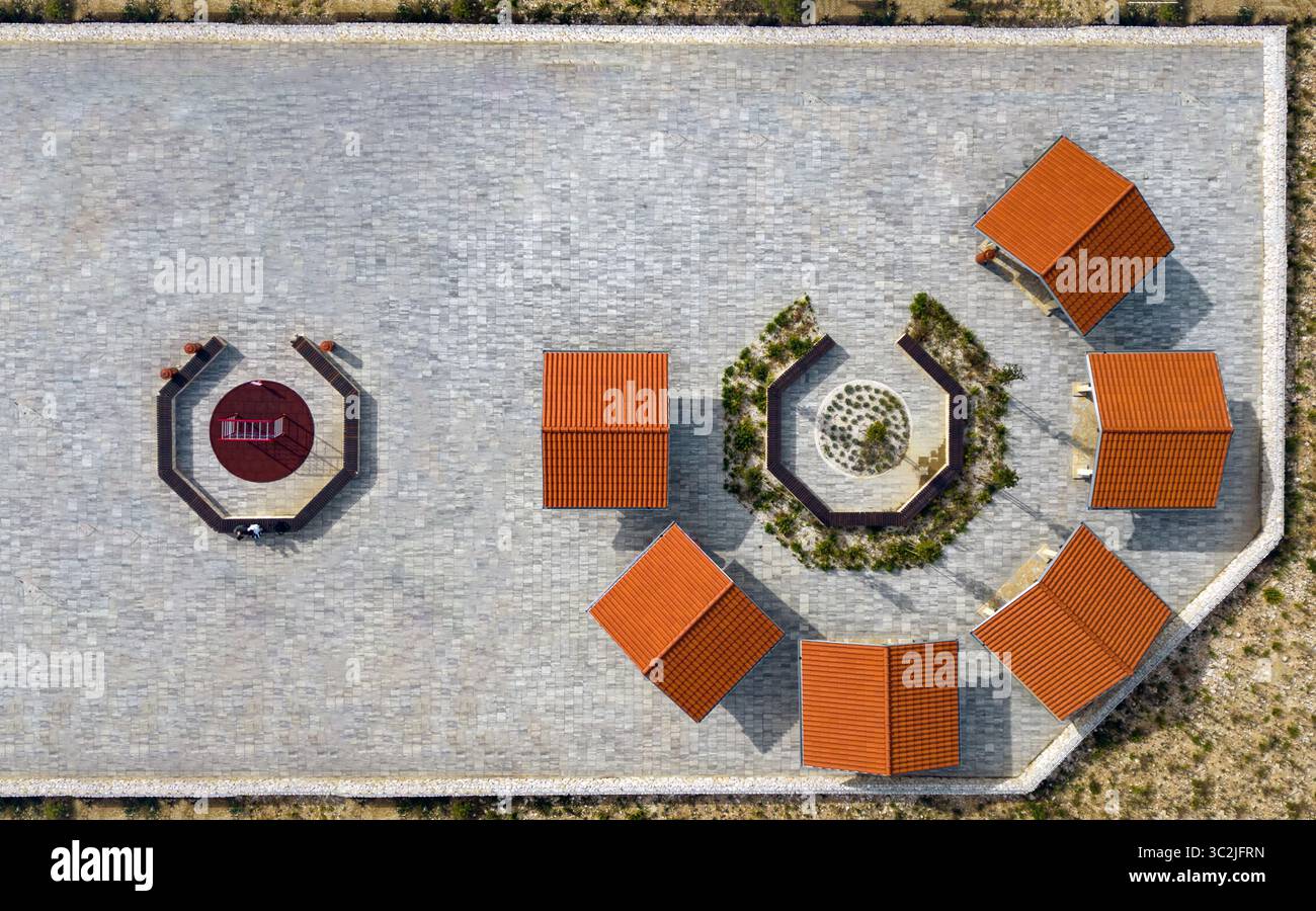 Aerial view octagonal structures hi-res stock photography and images ...