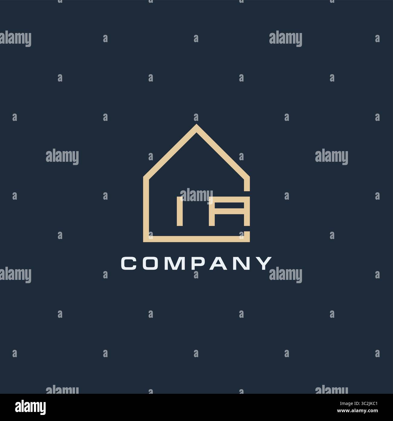 Initial letter IA real estate logo with simple roof style design ideas ...