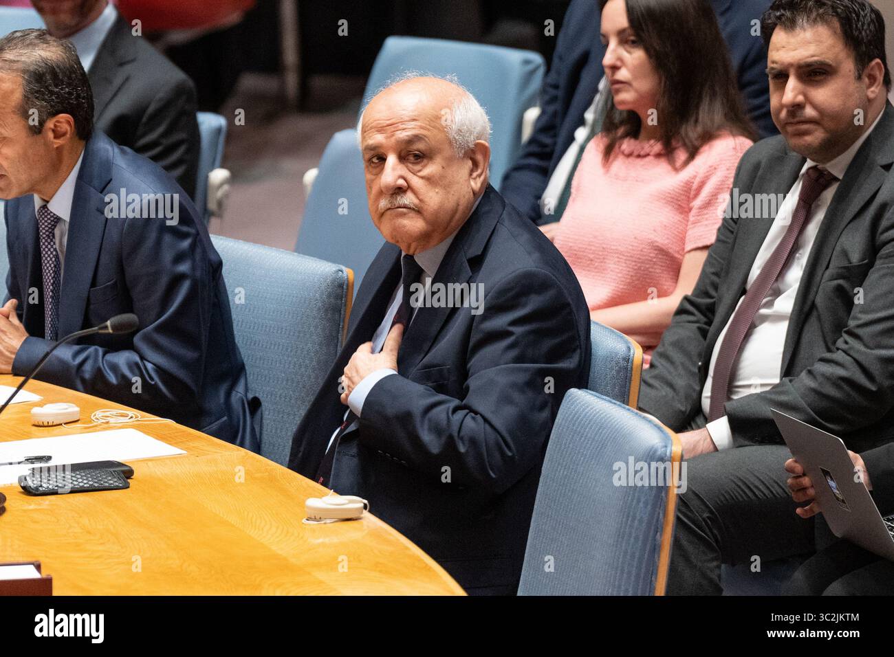 New York, New York, USA. 23rd July, 2025. Ambassador Riyad Mansour ...