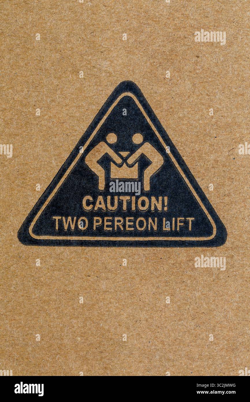 Two person heavy lift symbol hi-res stock photography and images - Alamy