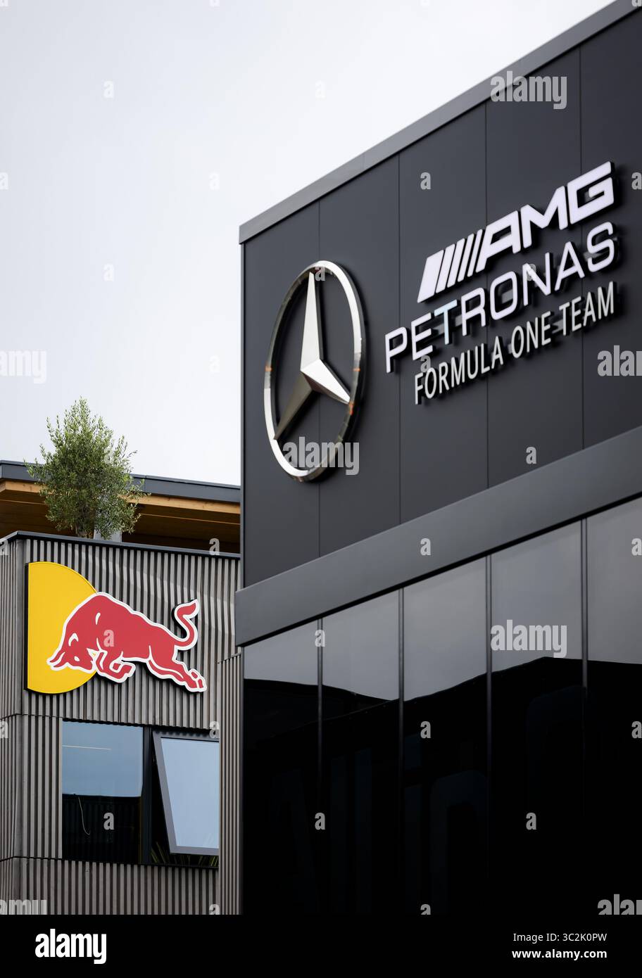 SPA - The motorhomes of Red Bull Racing and Mercedes on the Spa ...