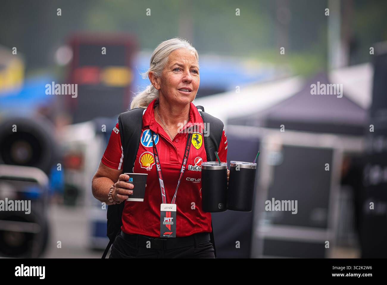 Belgium, Belgium. 24th July, 2025. Angela Cullen, Lewis Hamilton ...