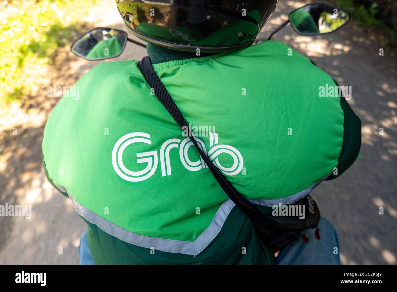 Jakarta, Indonesia - 01.03.2025: Grab motorbike on the street in ...