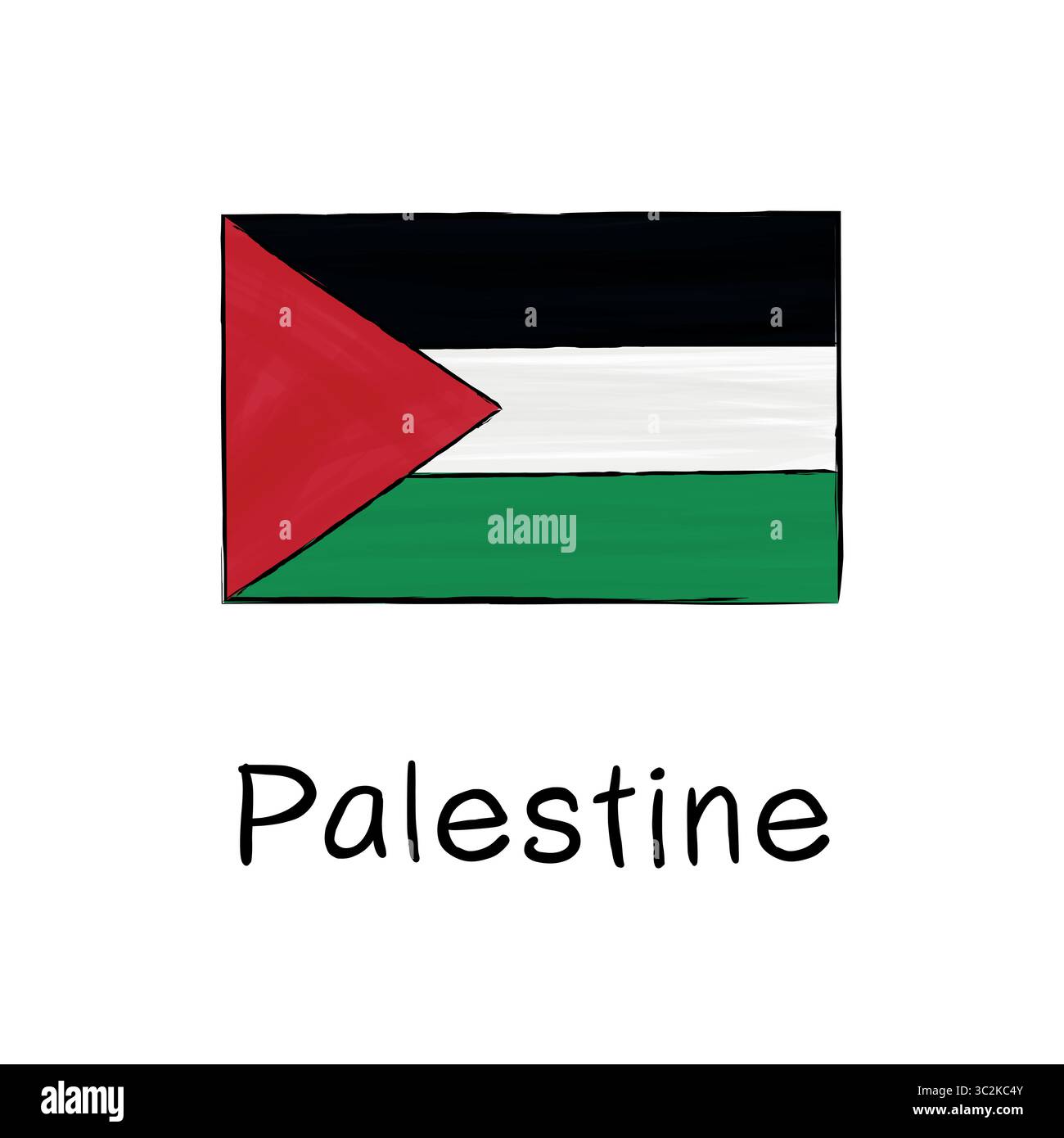 Palestine flag in hand Stock Vector Images - Alamy