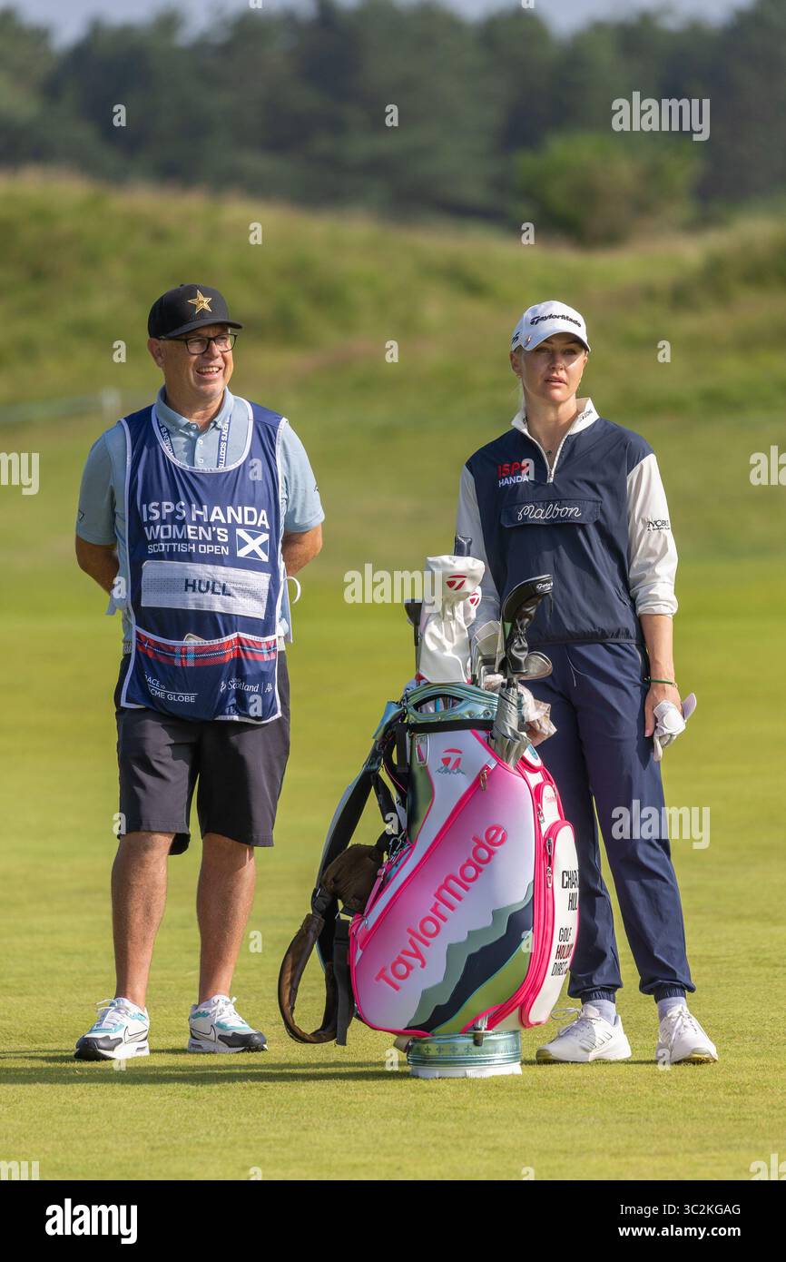 Irvine, UK. 24th July, 2025. Charley Hull, from England played in the ...