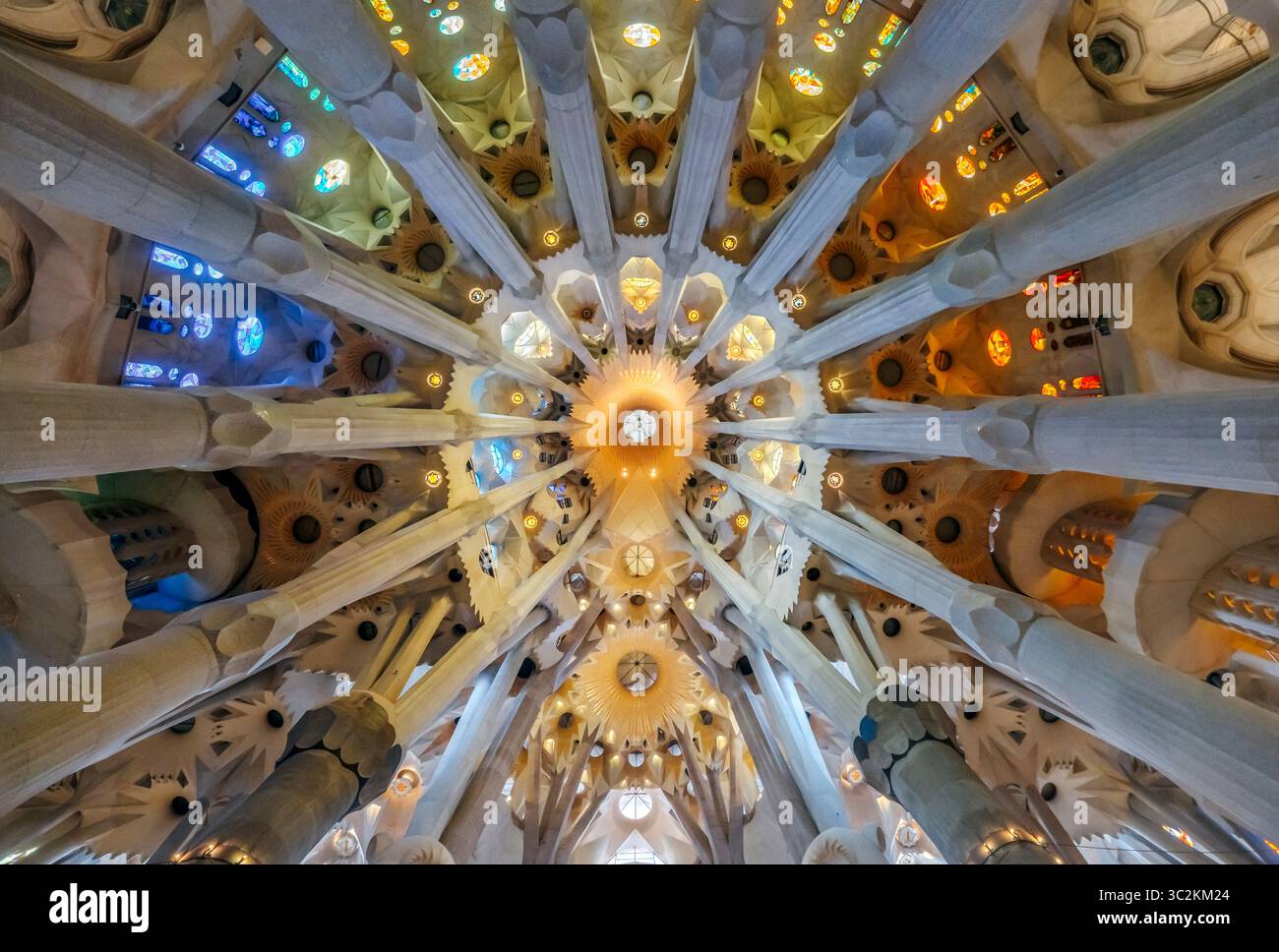 Title: The Ornate Ceiling Above the Altar of Antoni Gaudi Basilica of ...