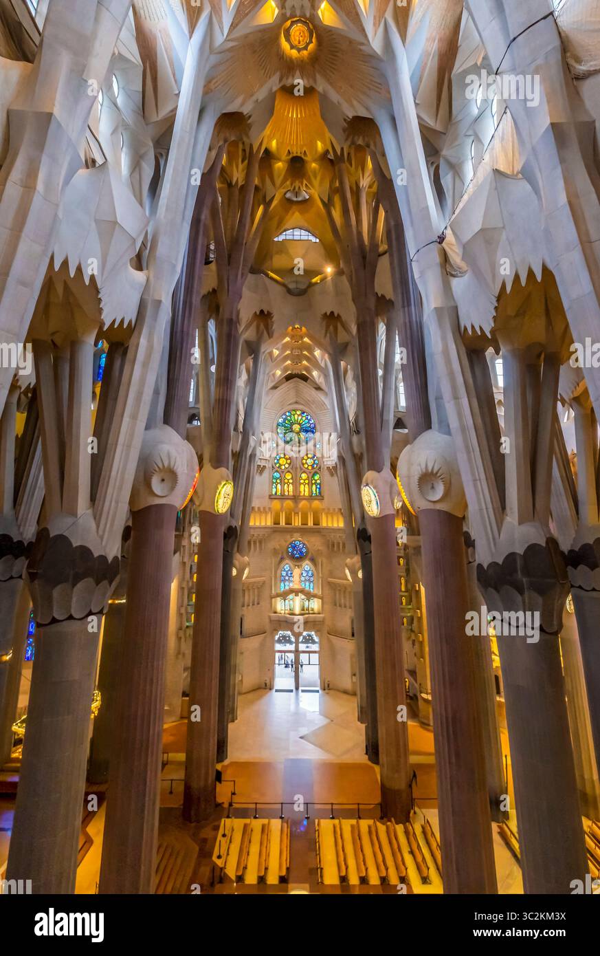 The Majestic Grand Nave and Interior Architecture of Antoni Gaudi ...