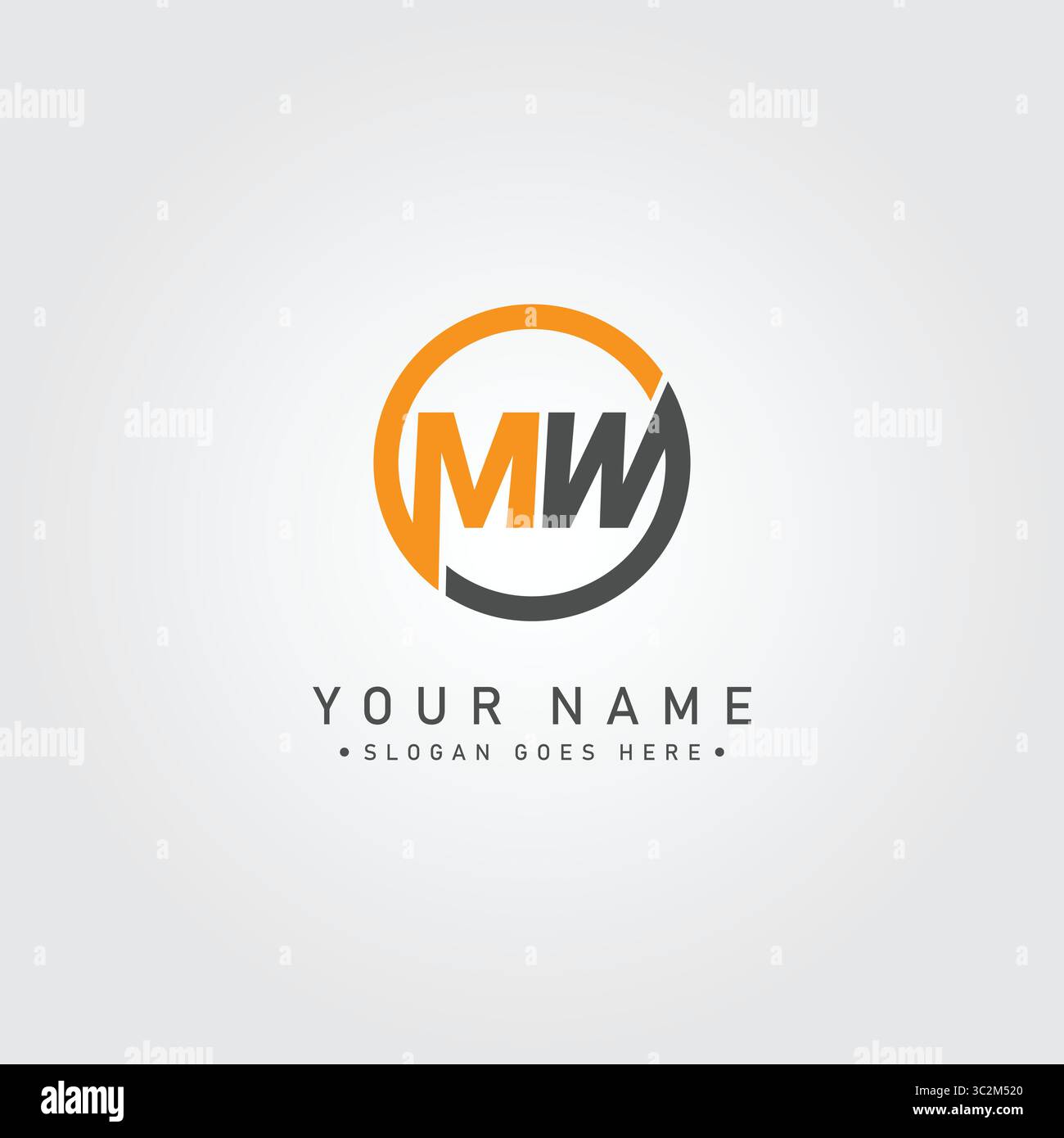 Abstract Letter MW Logo - Initial Monogram Template for Alphabet M and ...