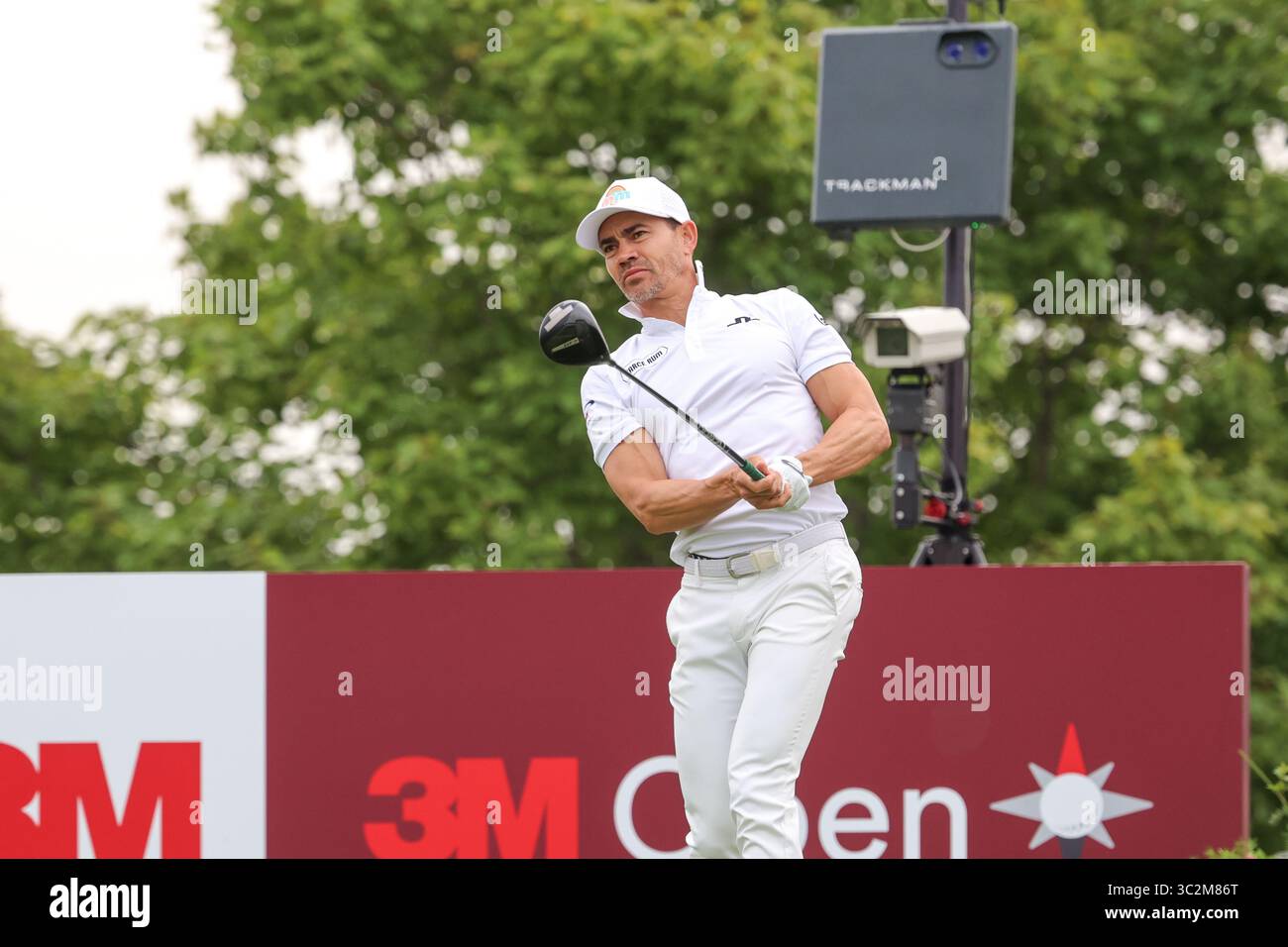 July 24th, 2025: Camilo Villegas of Colombia hits his shot on the first ...