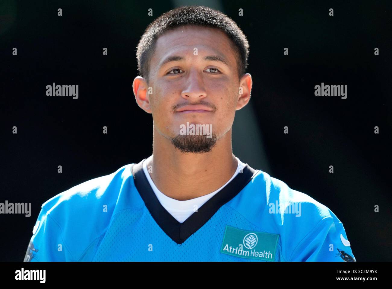 Carolina Panthers wide receiver Tetairoa McMillan arrives for an NFL ...
