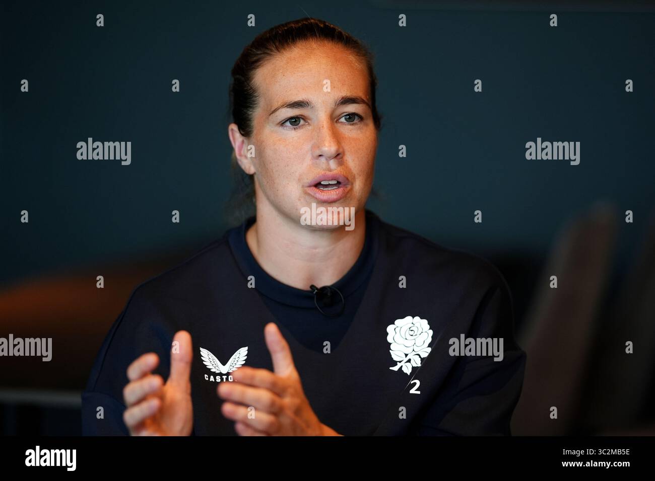 England's Emily Scarratt during a press conference at Allianz Stadium ...