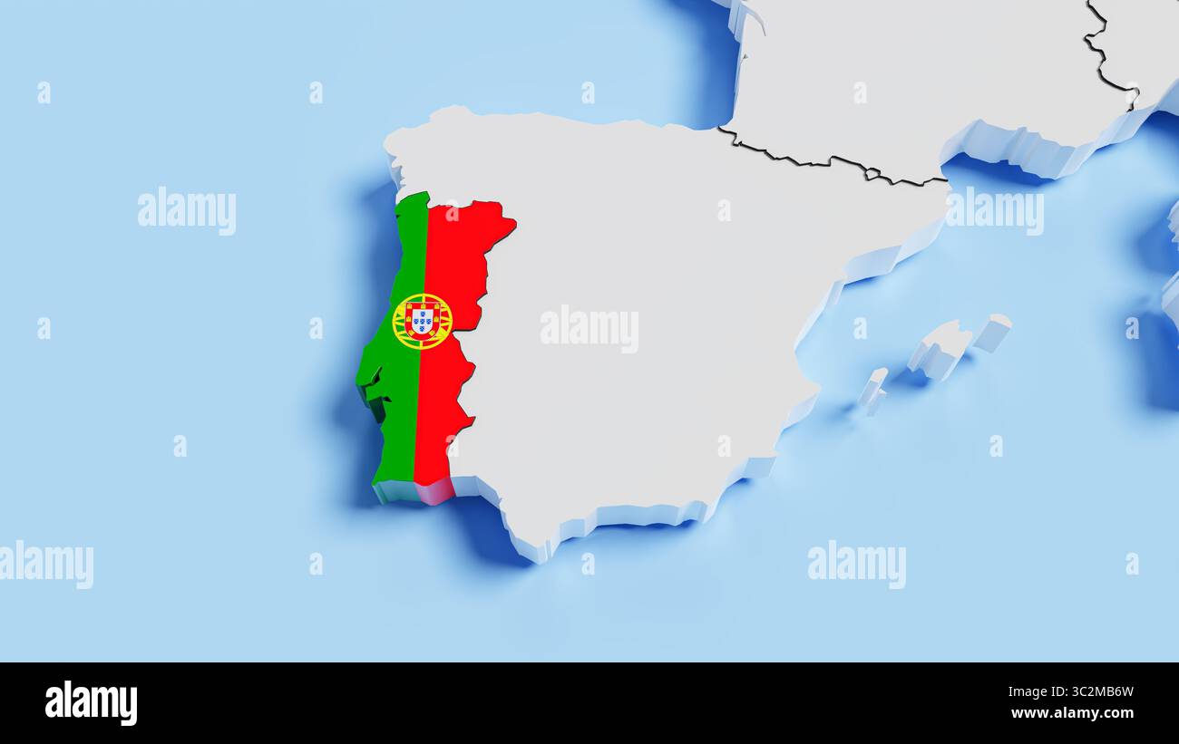 Map outline of spain and portugal hi-res stock photography and images ...