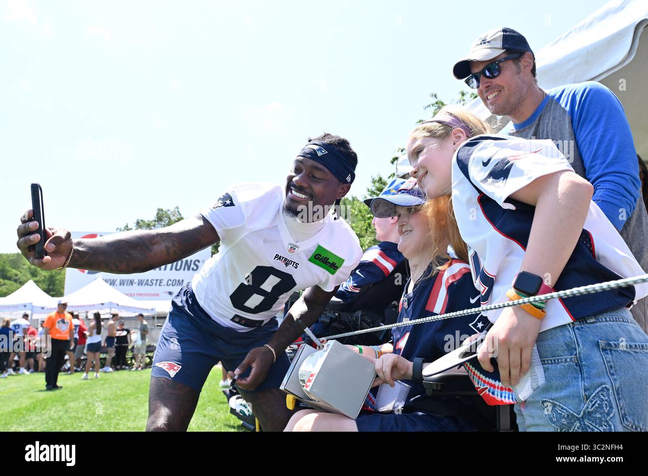 Jul 24, 2025; Foxborough, MA, USA; New England Patriots wide receiver ...