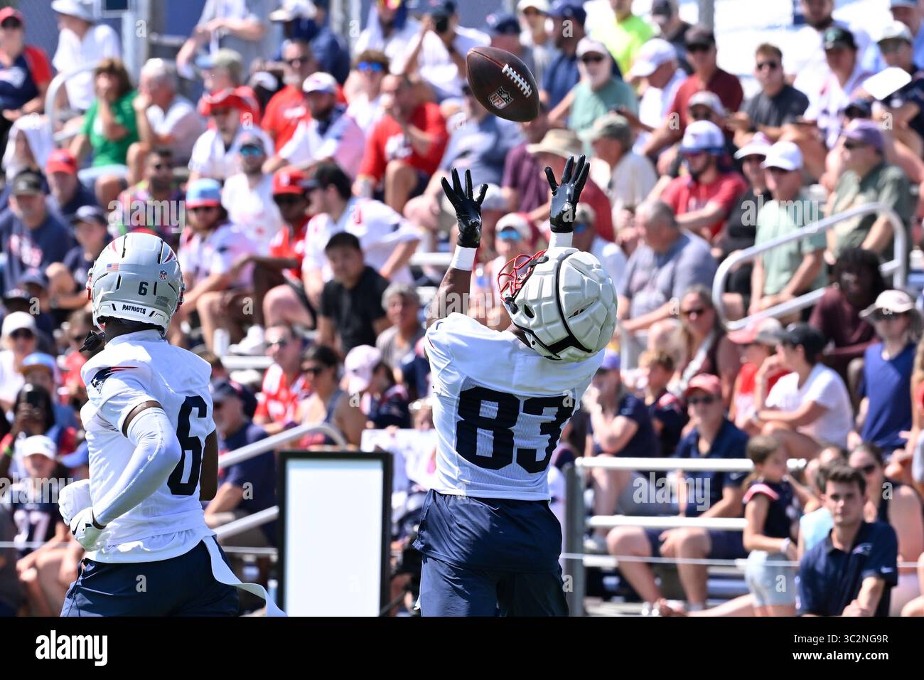 Jul 24, 2025; Foxborough, MA, USA; New England Patriots wide receiver ...
