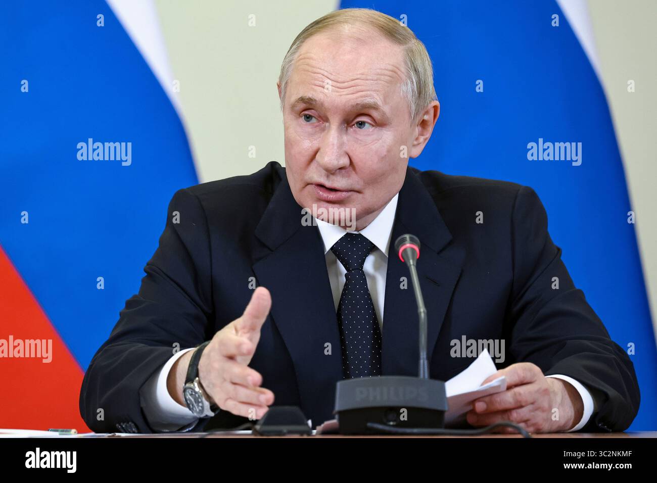 Russian President Vladimir Putin chairs a meeting on Russian Navy ...