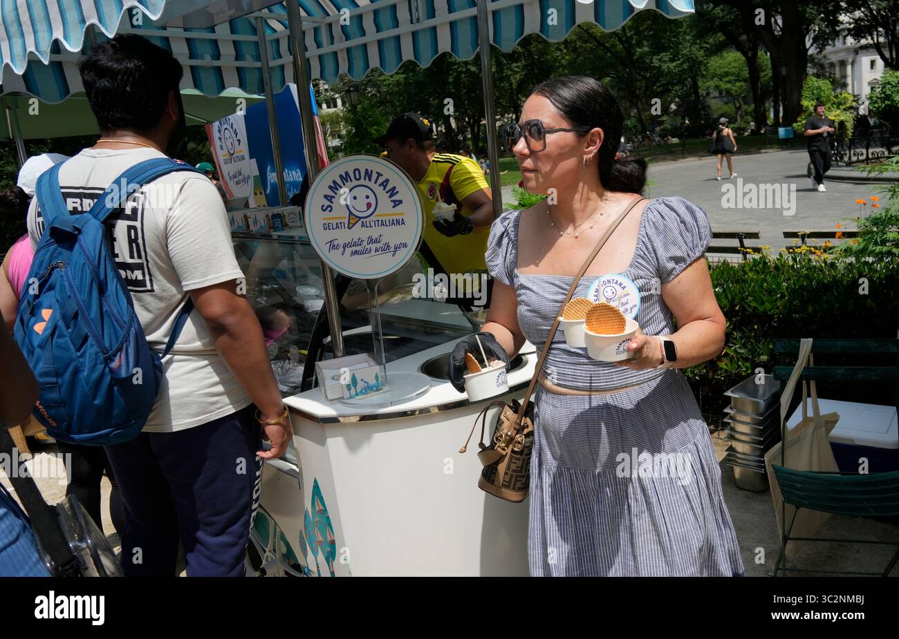 Gelato lovers line up in Madison Square Park in New York for free ...