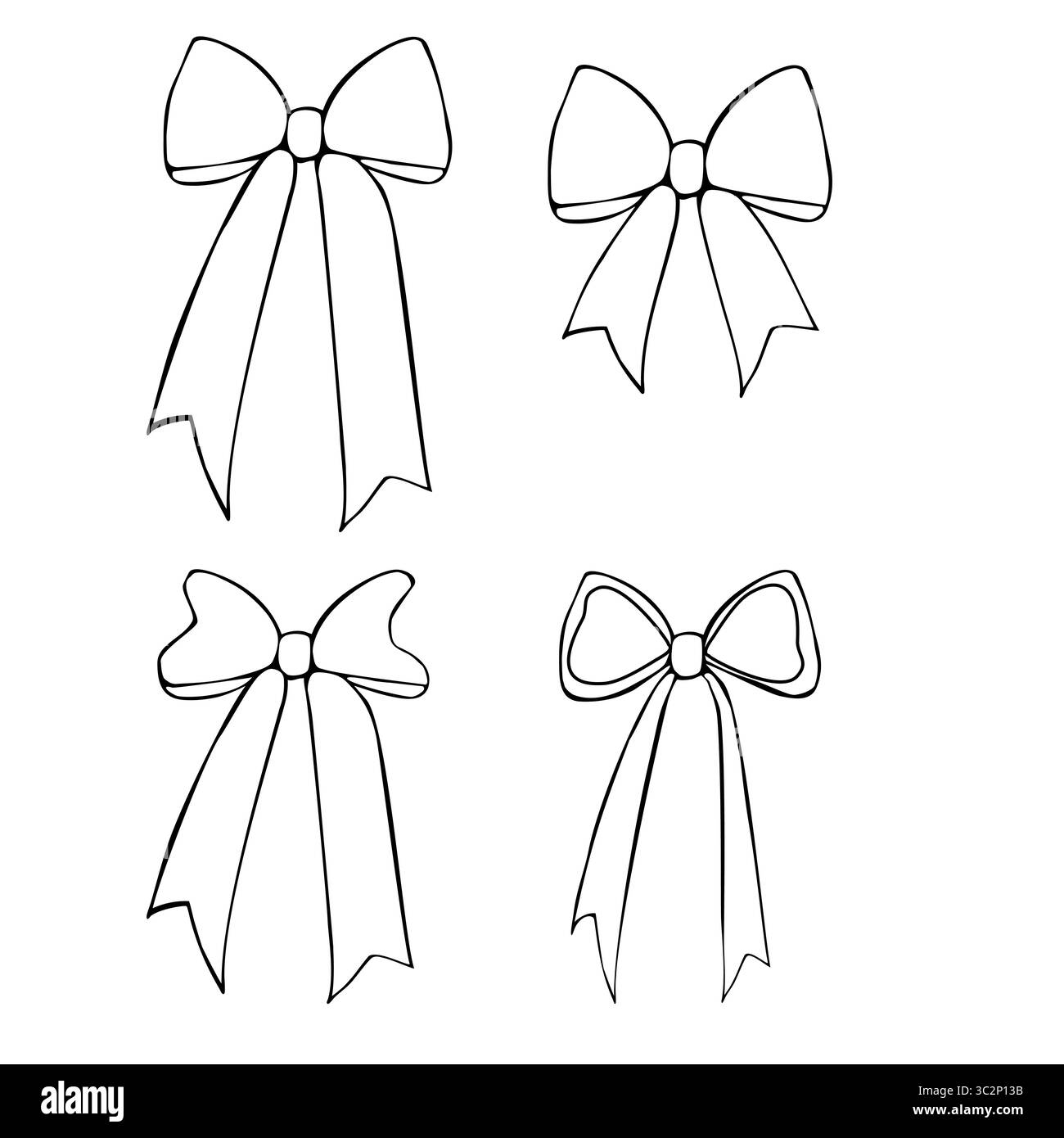 Four different vectors styles of decorative bows, each with varying ...