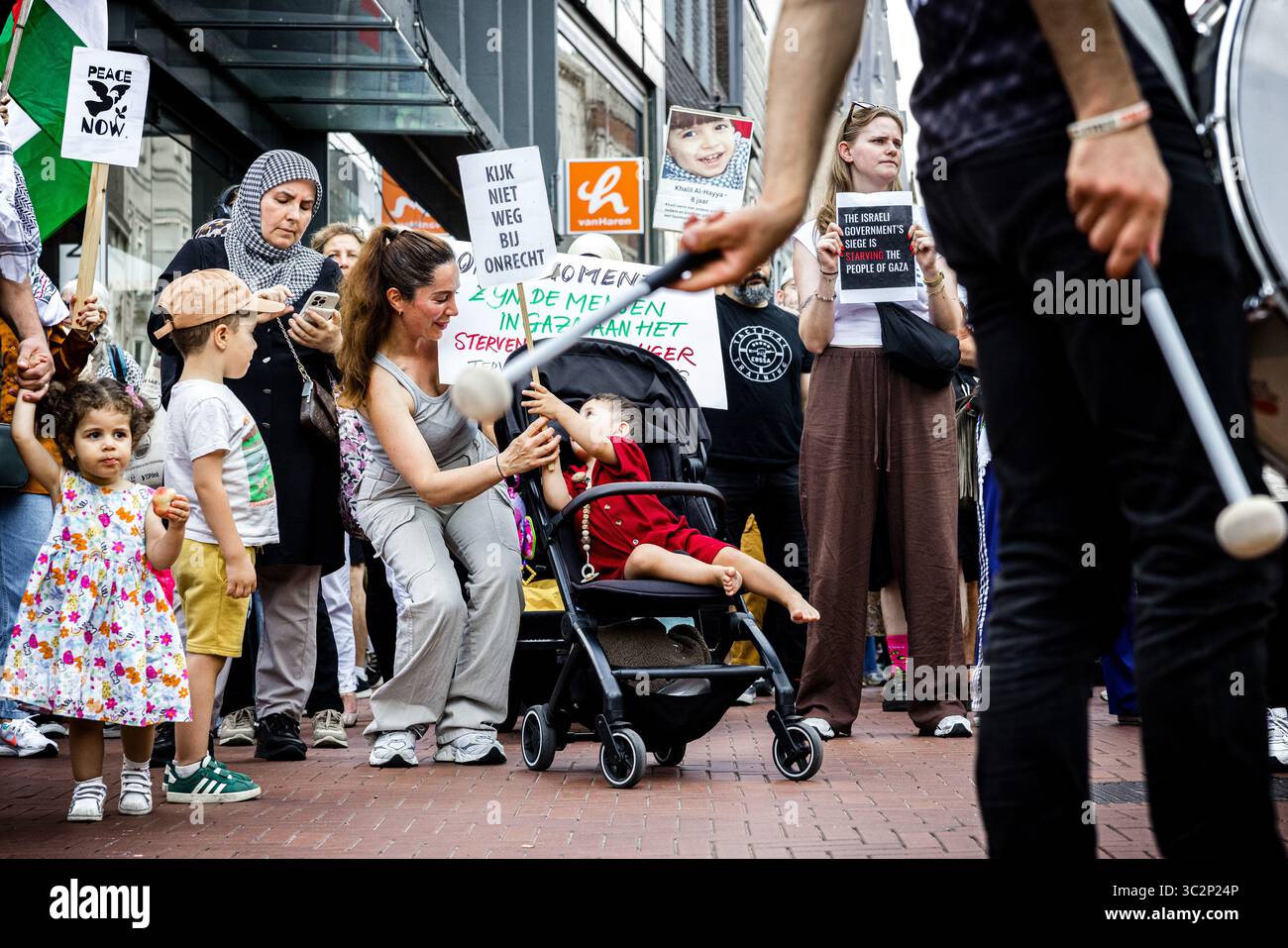 EINDHOVEN - Participants during a demonstration in downtown Eindhoven ...