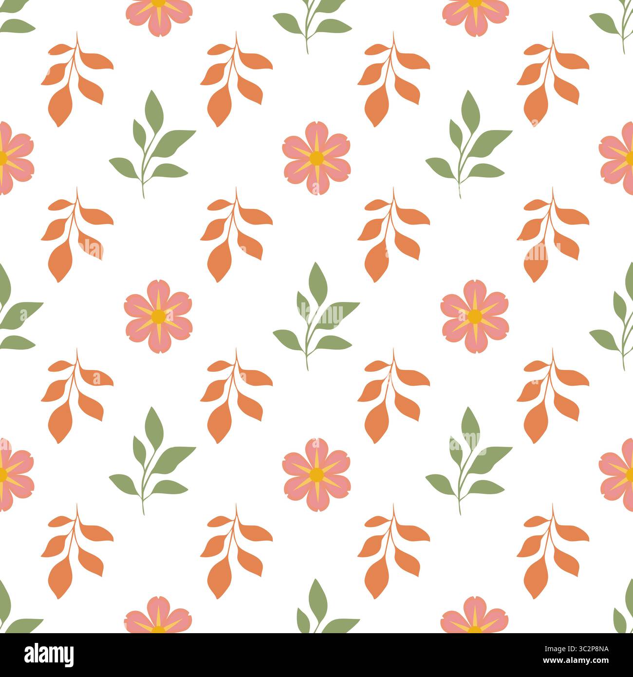 Stylized floral motifs in soft Cut Out Stock Images & Pictures - Alamy