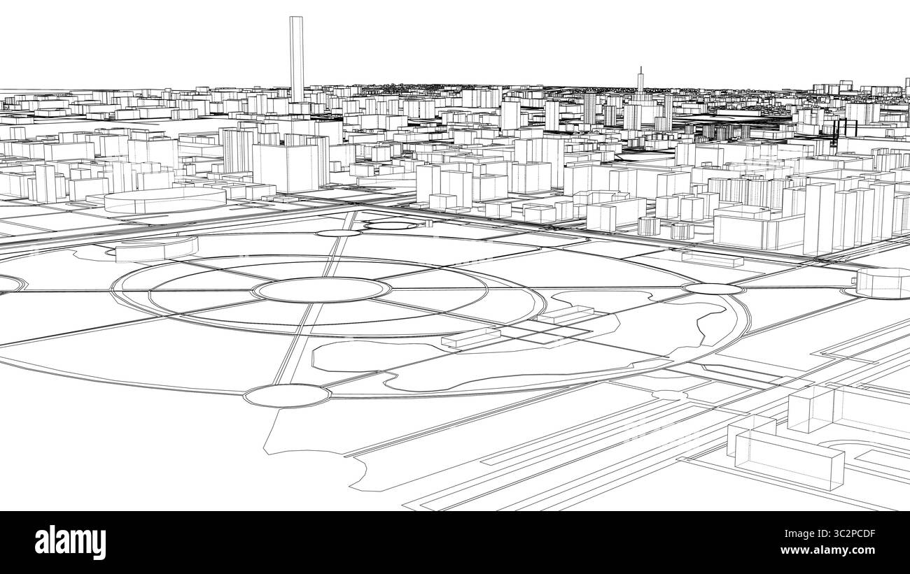 Futuristic Cityscape Blueprint Stock Vector Image & Art - Alamy