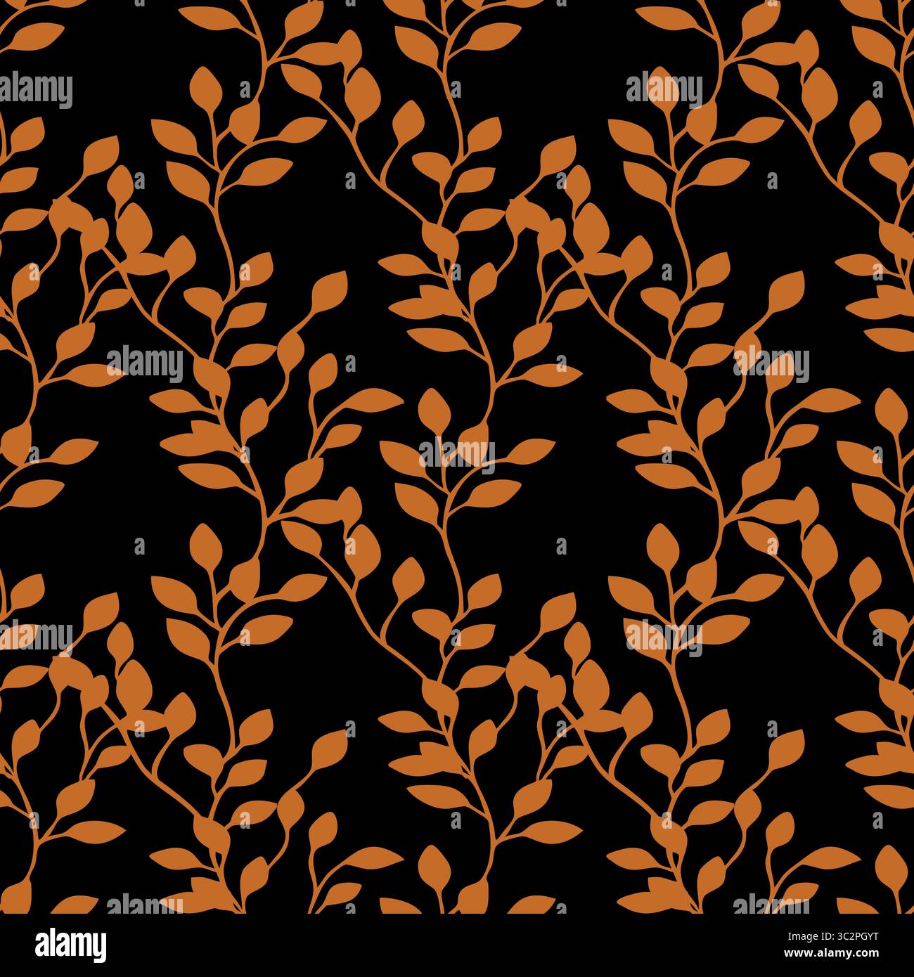 Repeating pattern of stylized leaves in warm orange Stock Vector Images ...