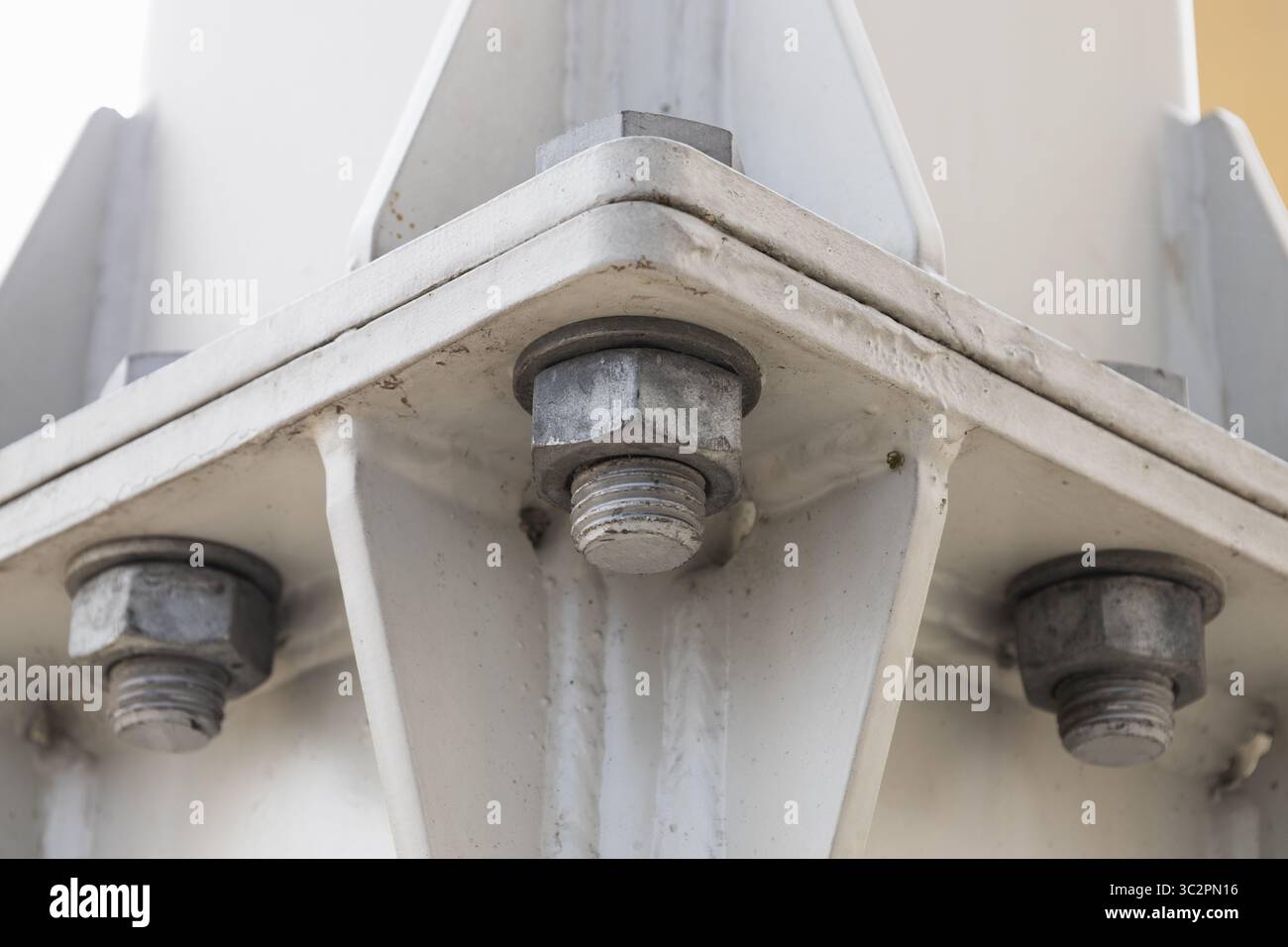 Bolted Structural Steel Connection Showing Heavy Duty Beams and ...