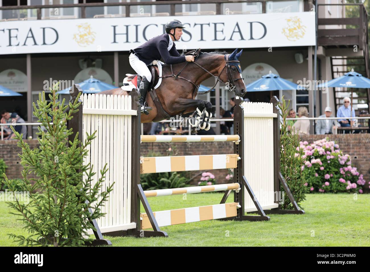 Matthew Sampson of Great Britain riding Pretty Pi'que De'luxe during the Brilliance Horse ...