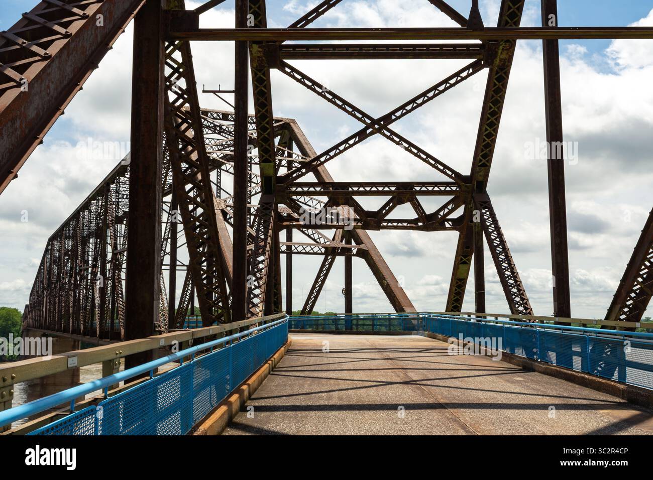 The historic Chain of Rocks Bridge, opened in 1929, on Route 66 with ...