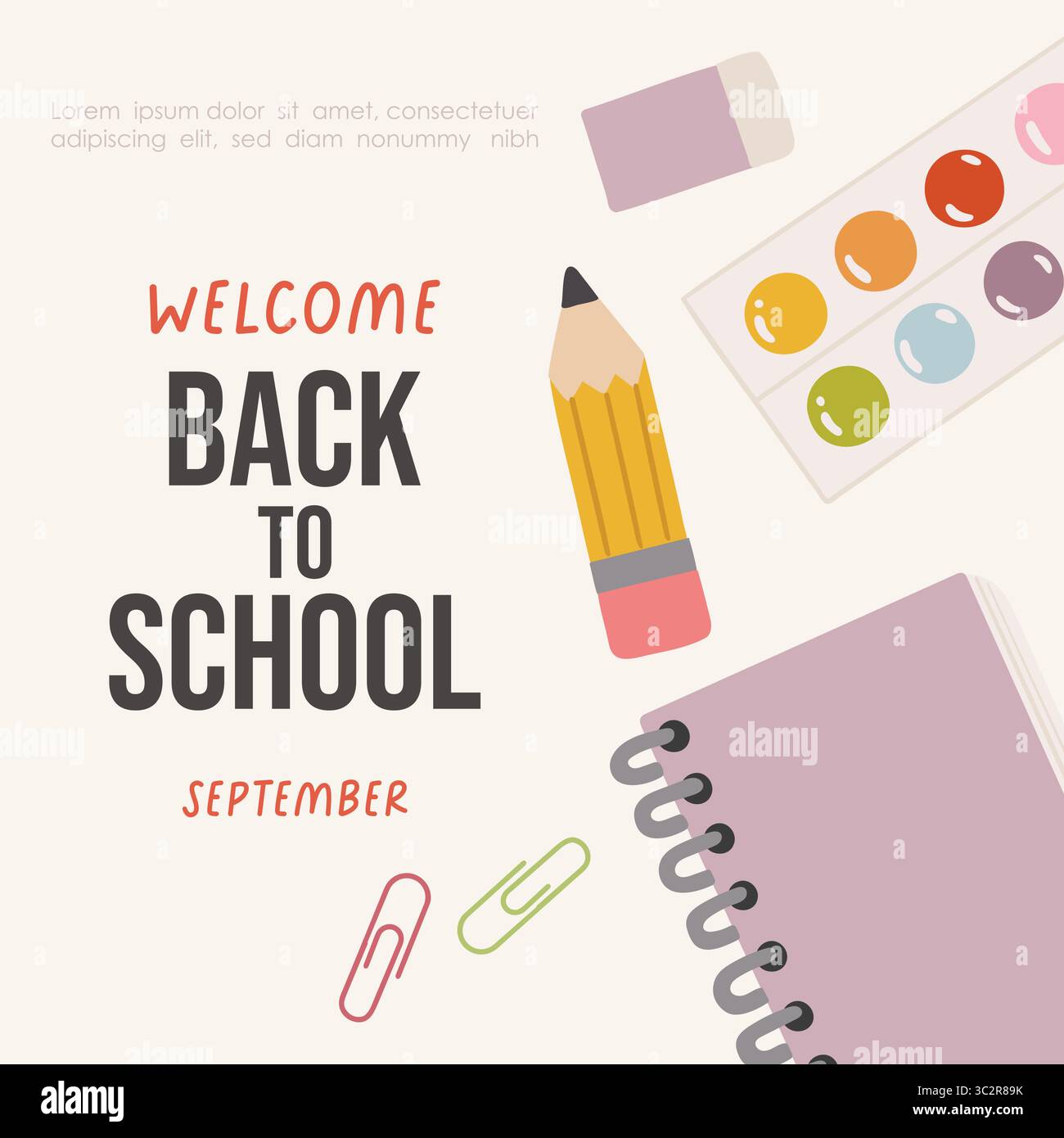 Back to school doodle elements. Supplies background. School supplies ...