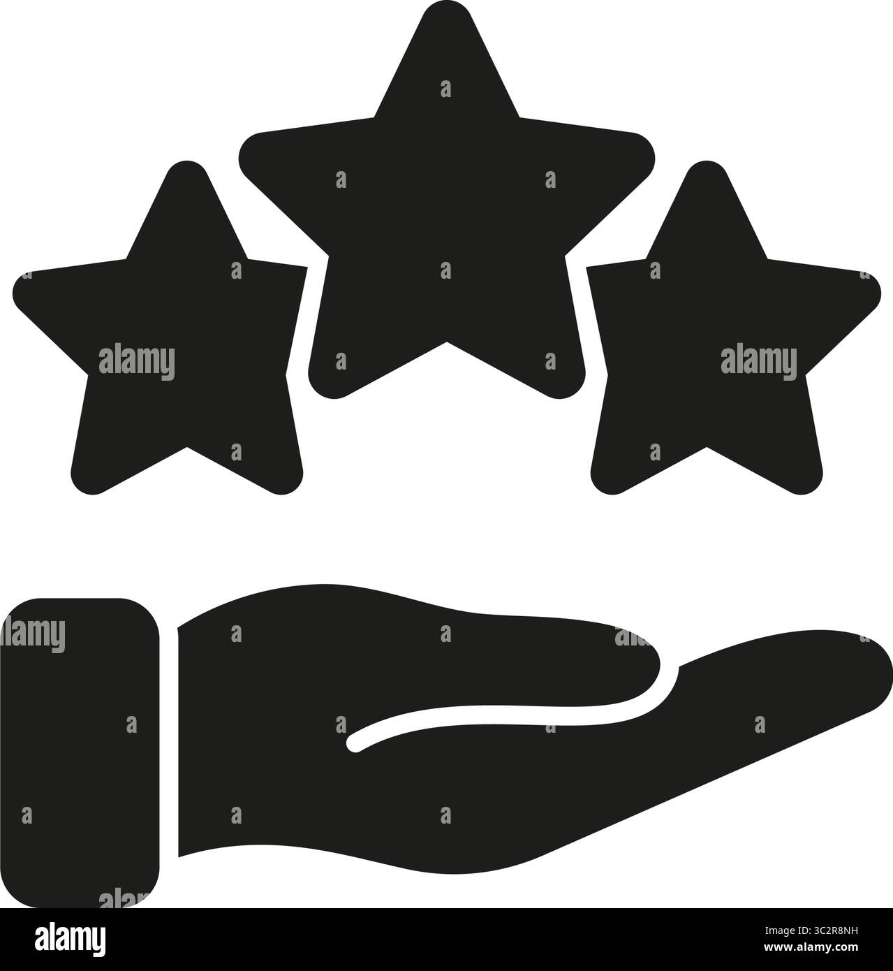 Hand Holding Stars Solid Icon. Quality Assurance, Customer Satisfaction ...