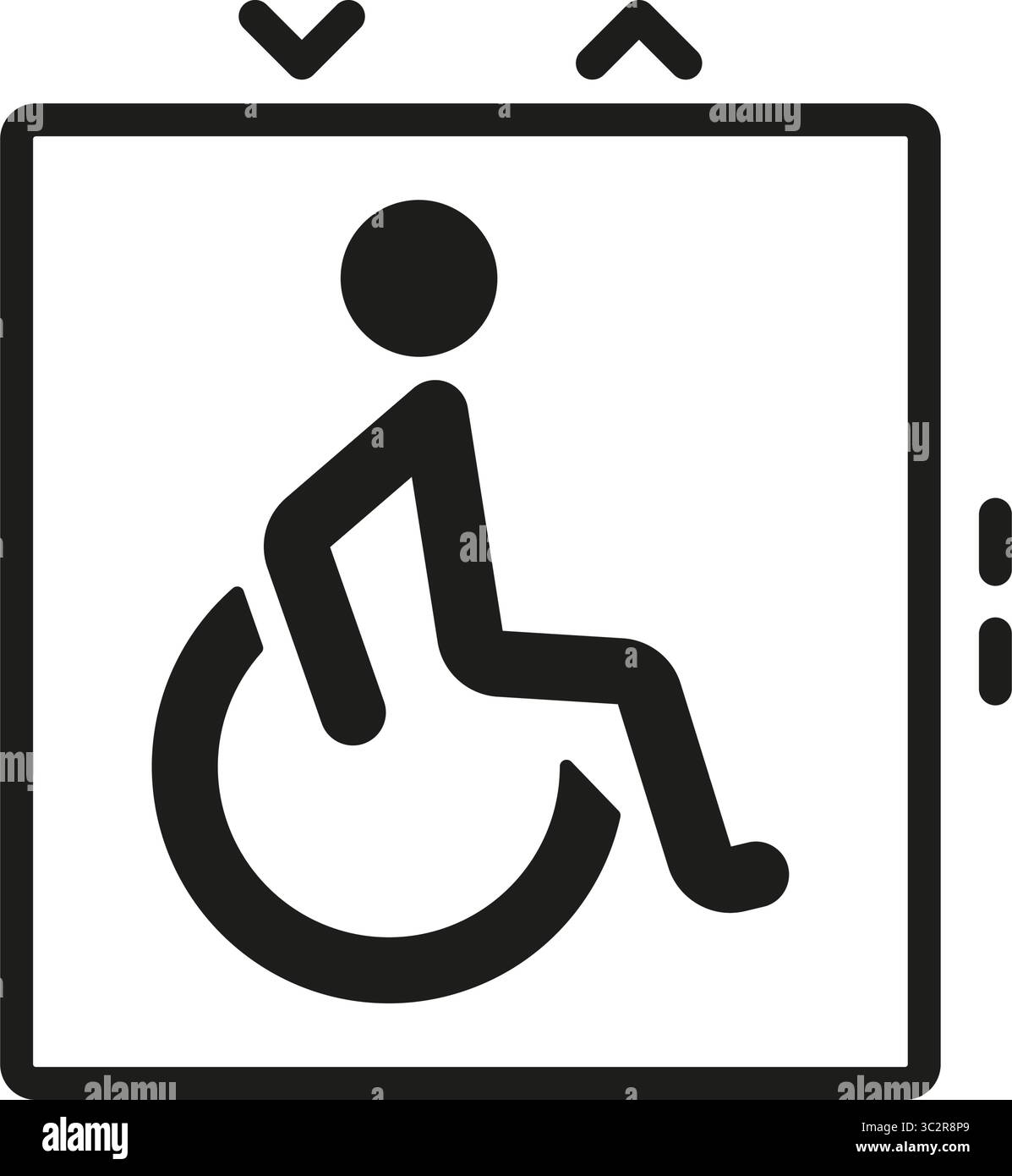 Wheelchair Accessible Elevator Solid Icon. Accessibility And Mobility Support Silhouette Symbol ...