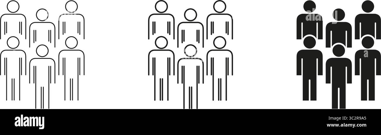 Group Of People Icon Set. Community, Teamwork, And Social Interaction ...