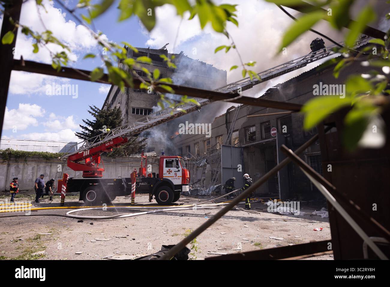 Emergency services respond after Russia struck a residential area with ...