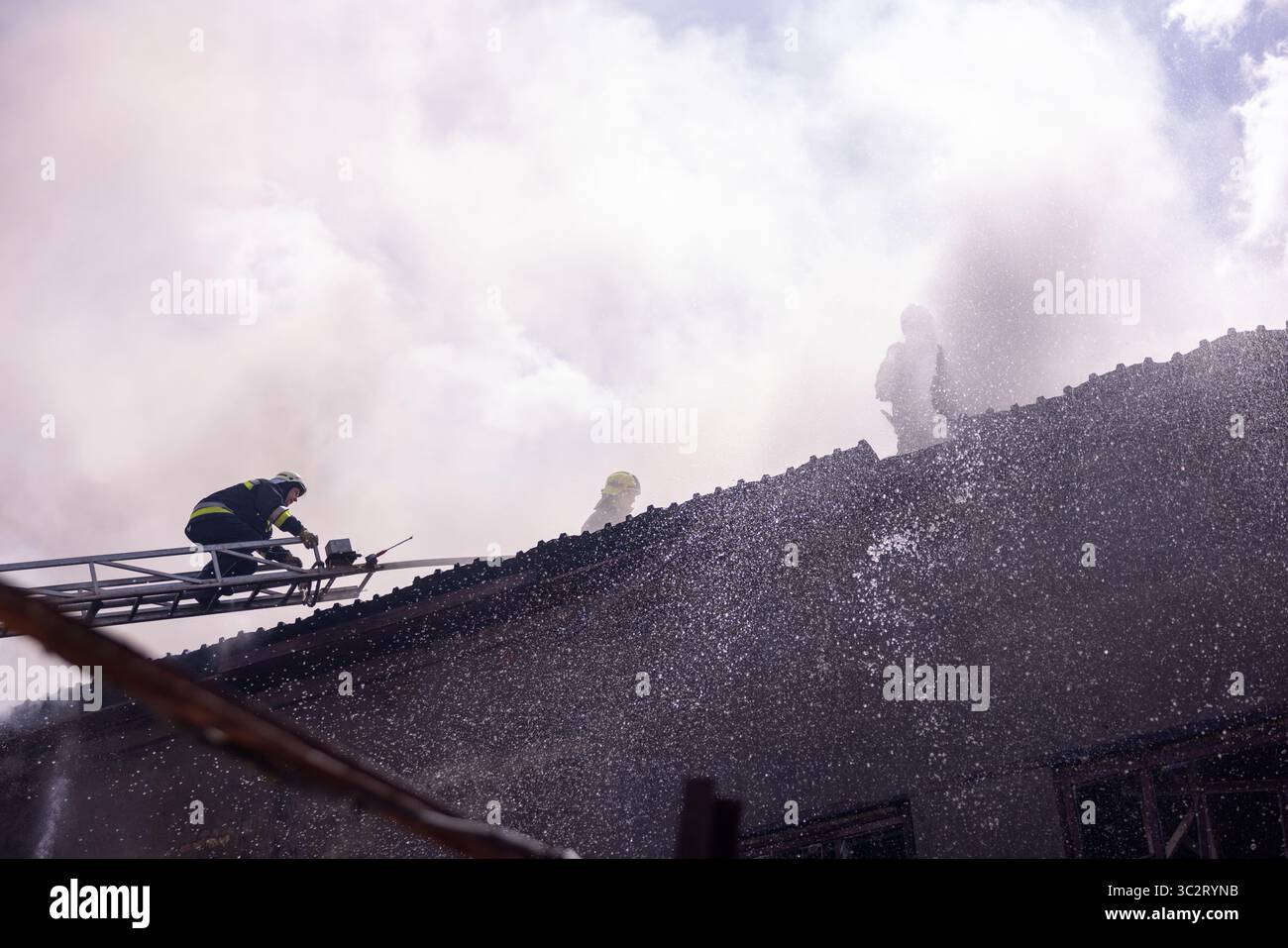 Emergency services respond after Russia struck a residential area with ...