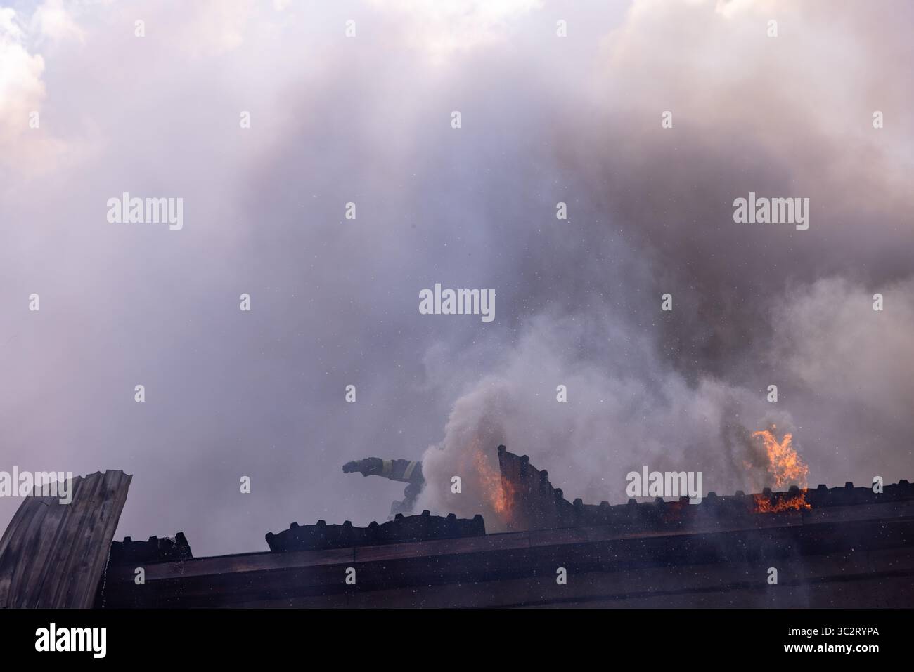 Emergency services respond after Russia struck a residential area with ...